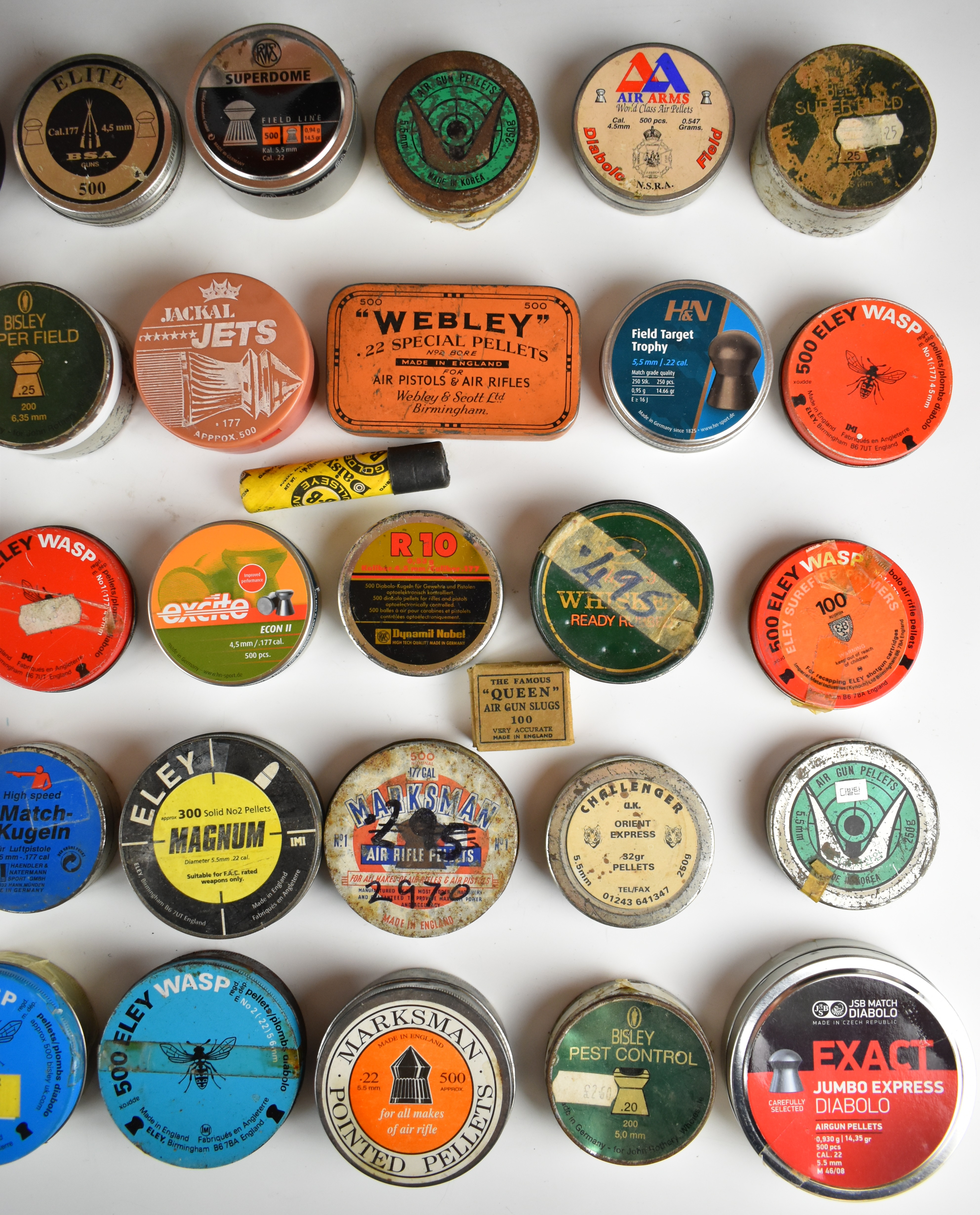 Forty one tins or boxes of air rifle pellets including Webley .22 ...