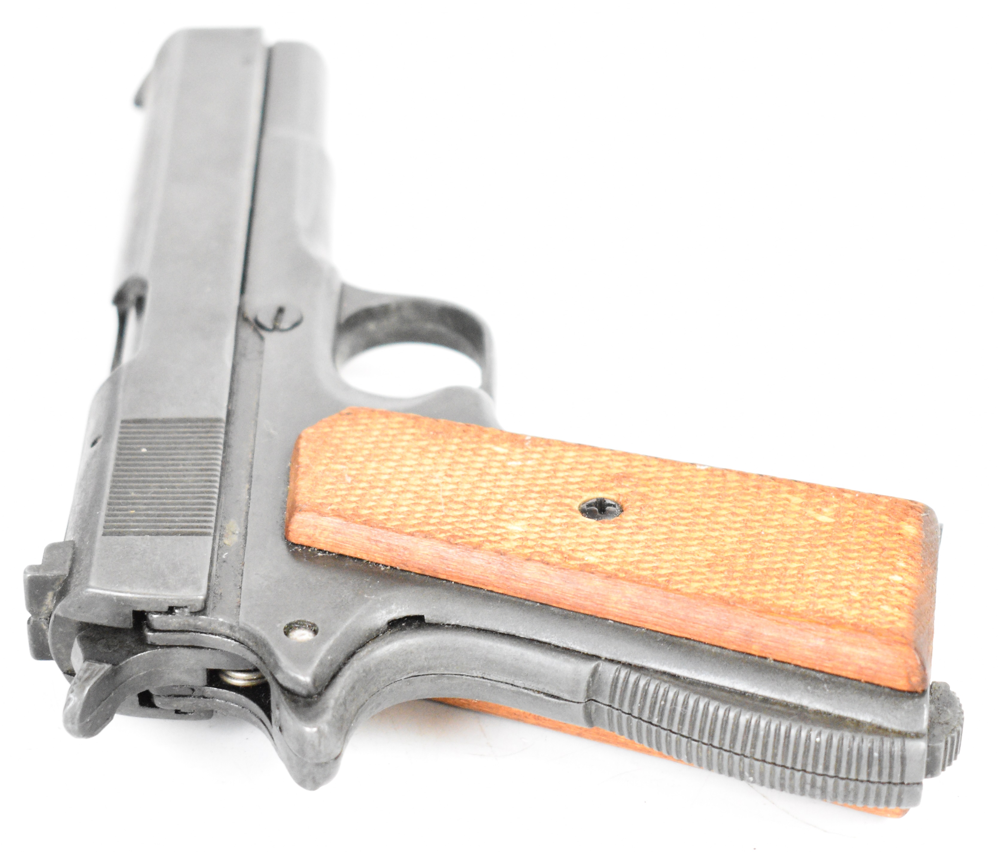 BBM Bruni 8mm blank firing pistol with chequered wooden grips and multi ...