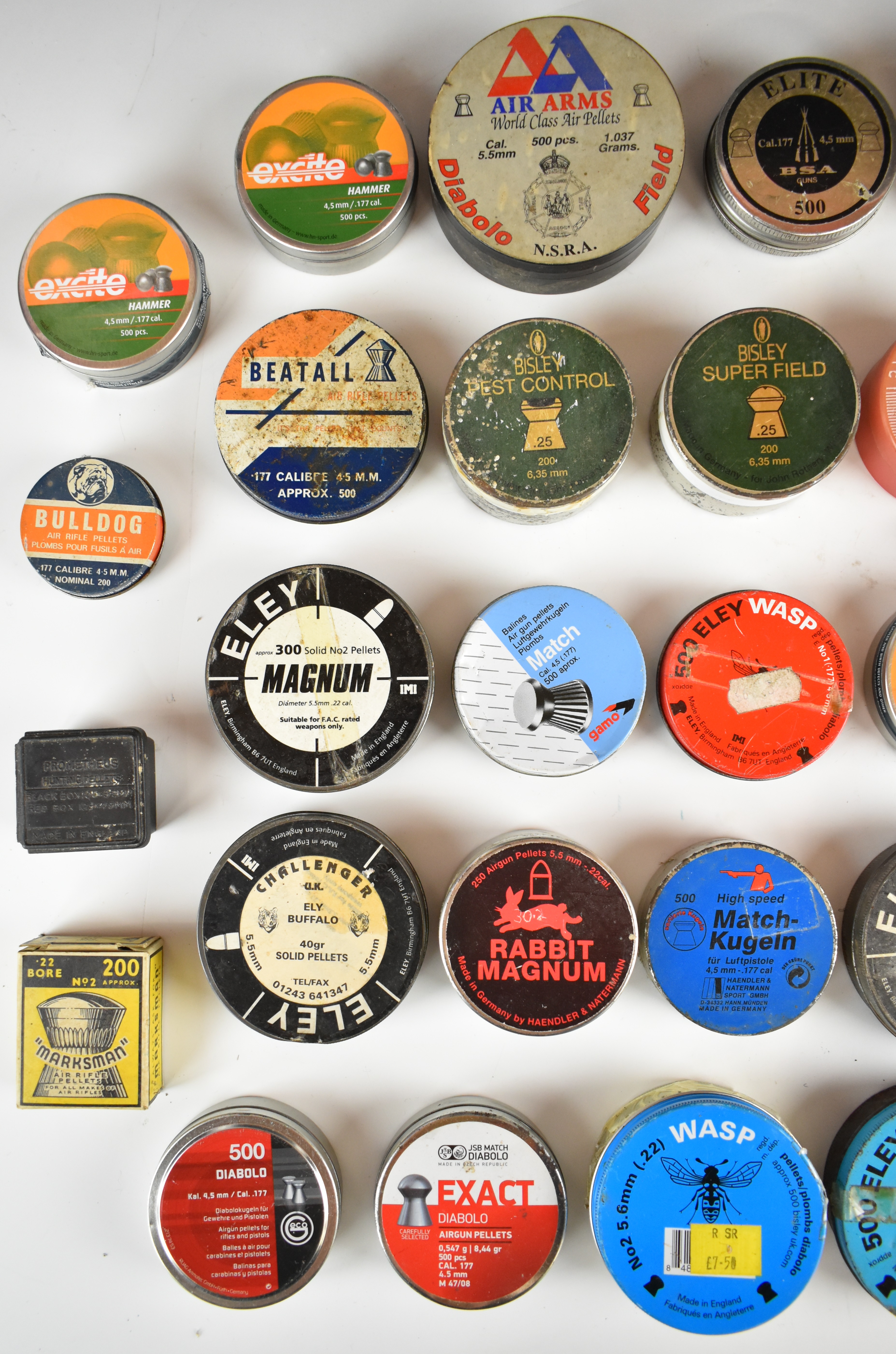 Forty one tins or boxes of air rifle pellets including Webley .22 ...