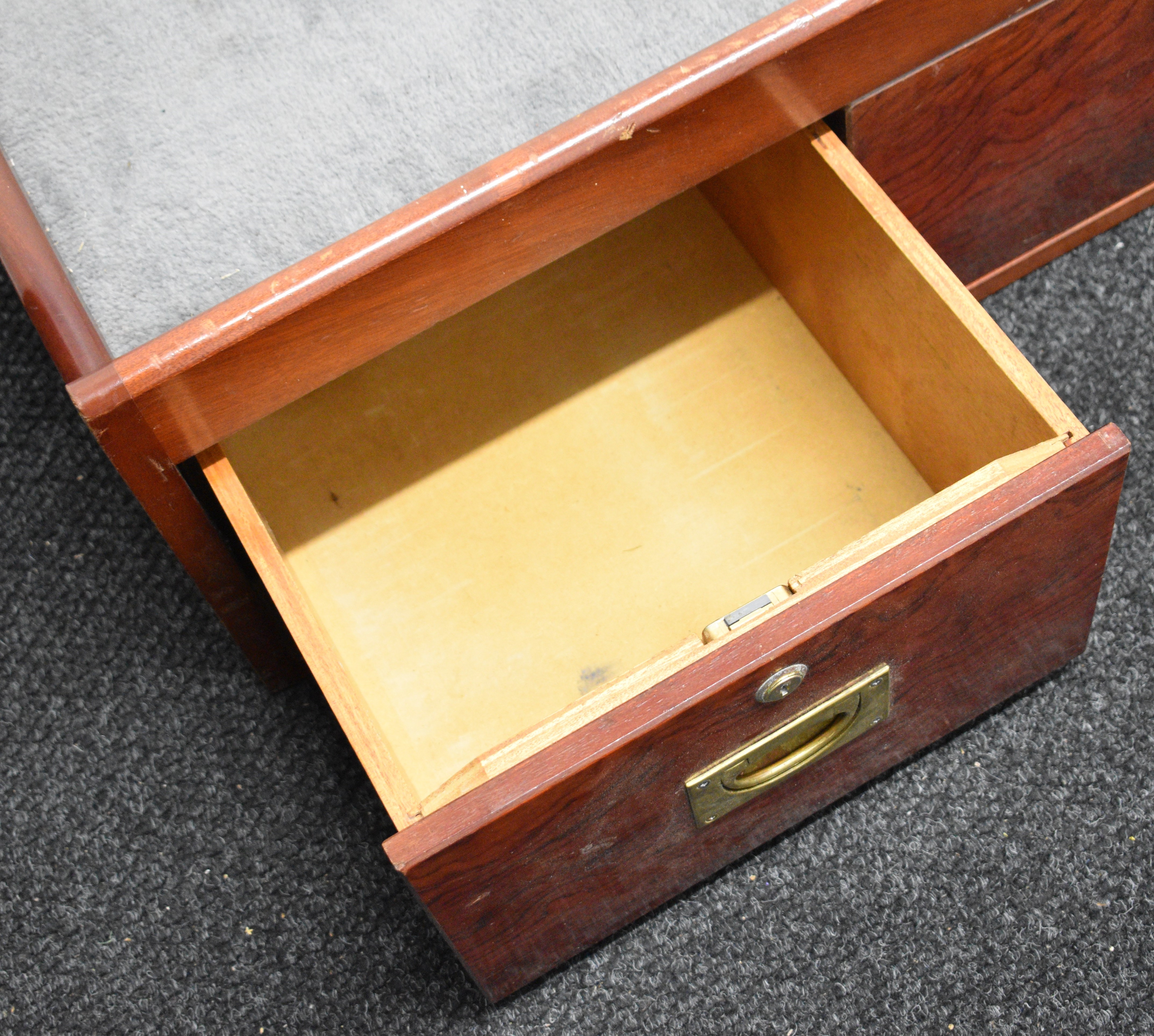 Fitted car boot wooden gun cabinet with three drawers to suit a Volvo ...