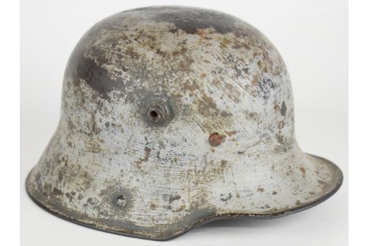 WW1 German M16 steel helmet in an Austrian Hechtgrau (pike grey) paint ...