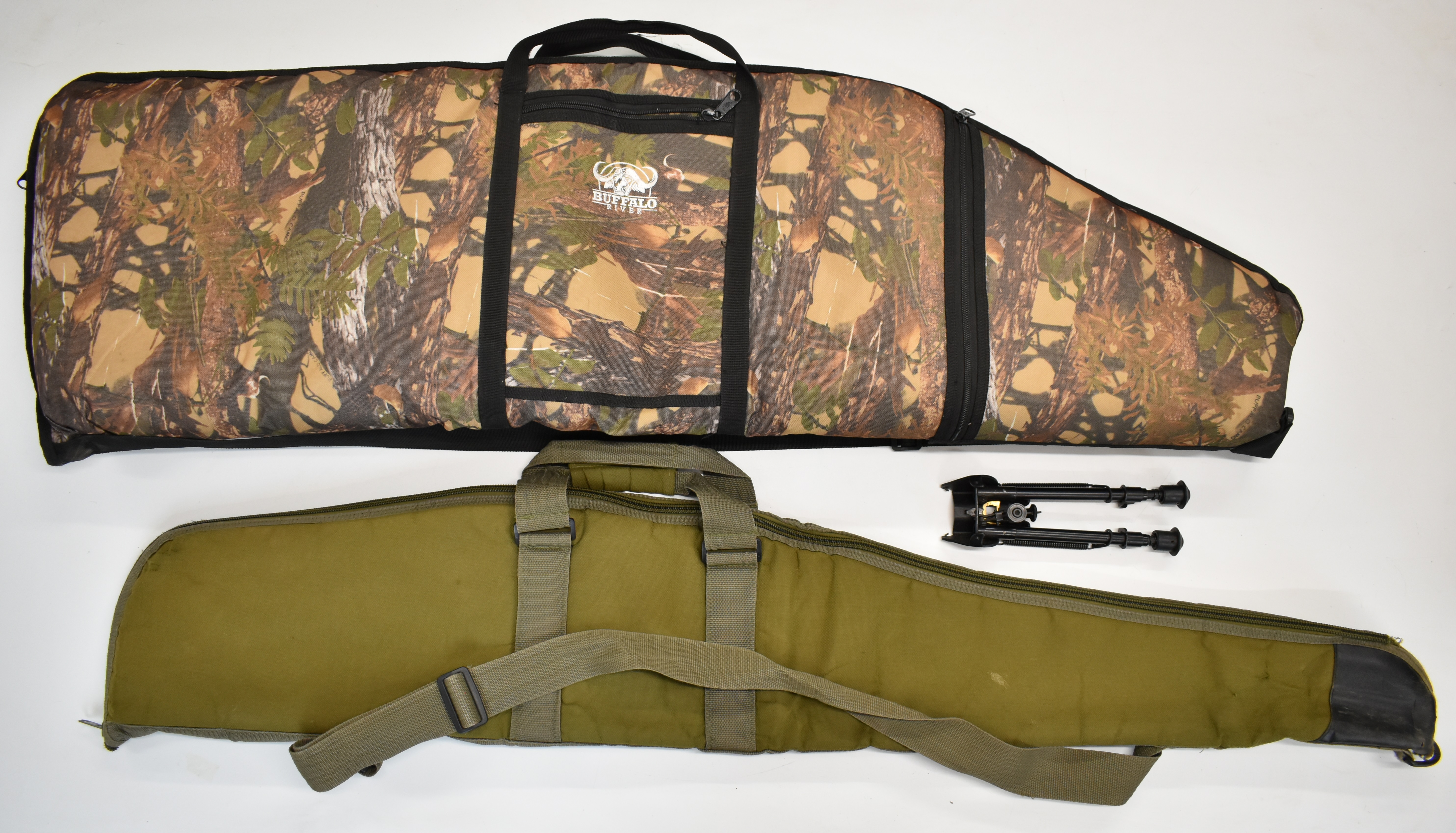 Two padded rifle slips including a Buffalio River double example ...