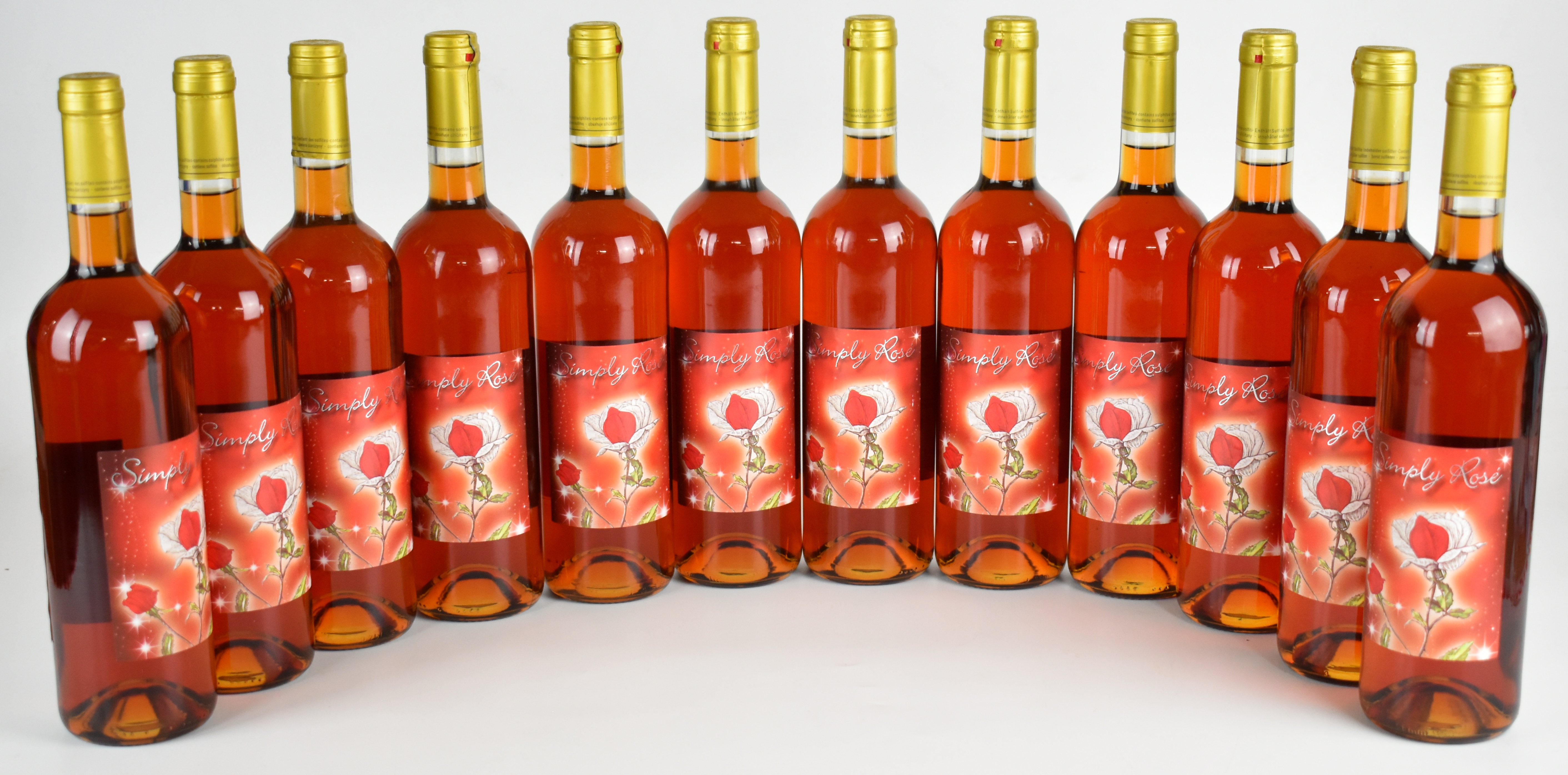 Twelve bottles of Pieroth Simply Rosé wine, 2011, 11.5% vol, 75cl ...