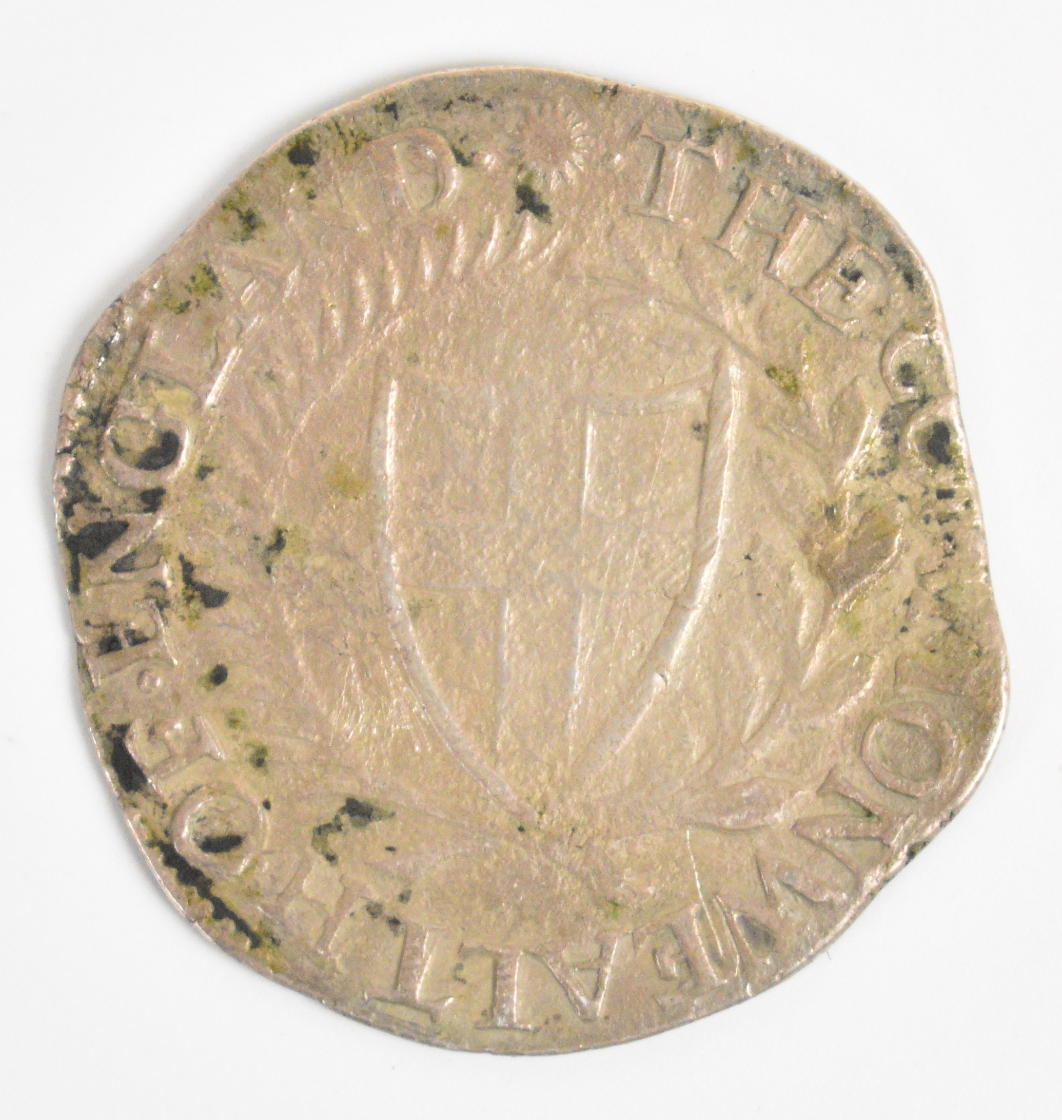 1656 Commonwealth shilling with sun mint mark