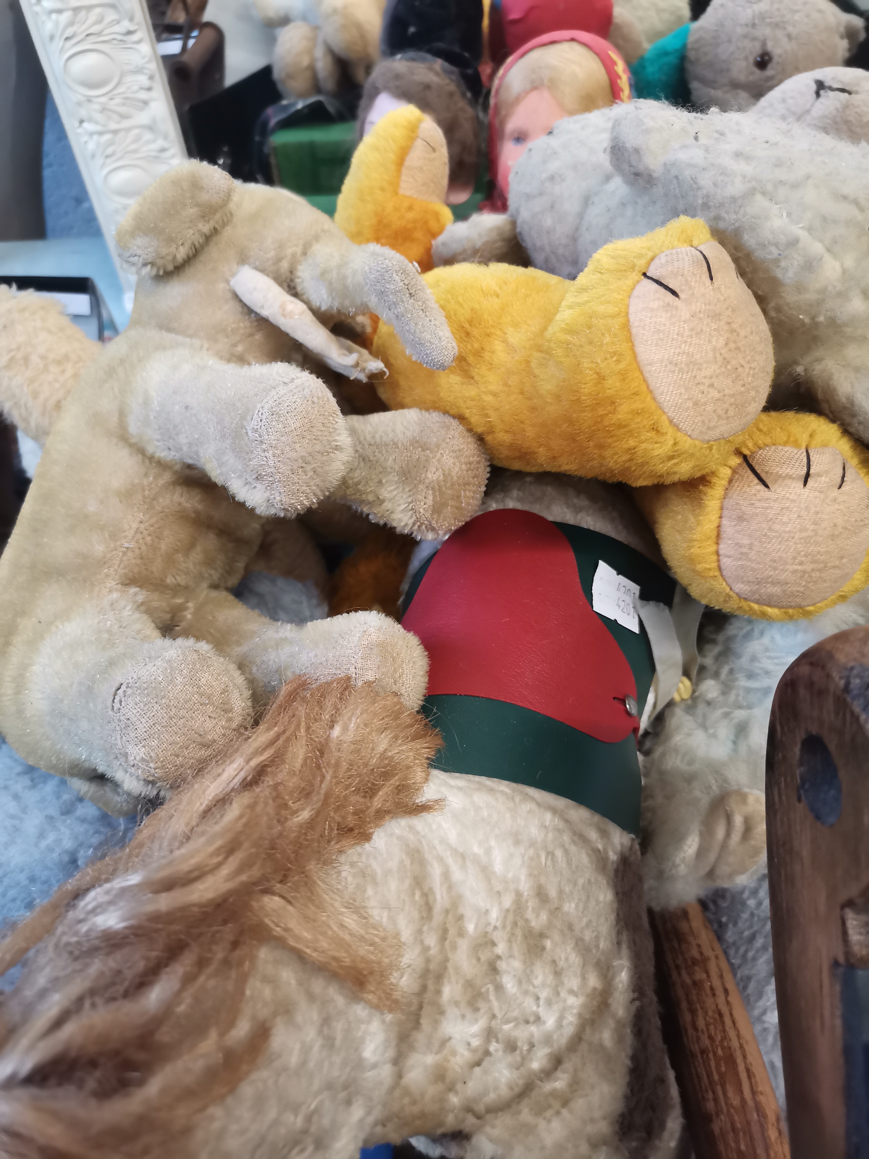 Collection of vintage soft toys, Teddy bears and dolls