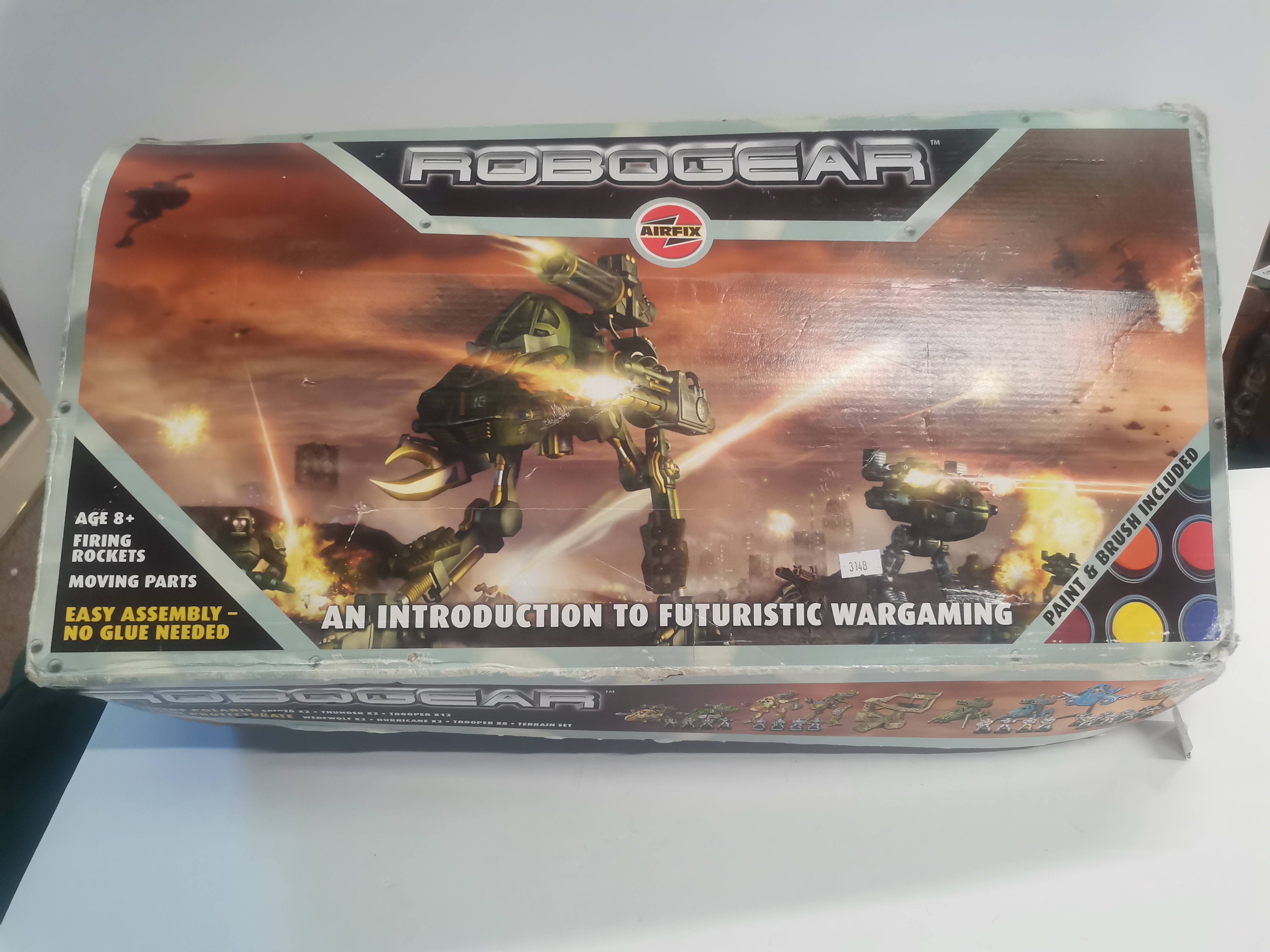 Vintage "Robogear" Airfix model with paints in box (opened)