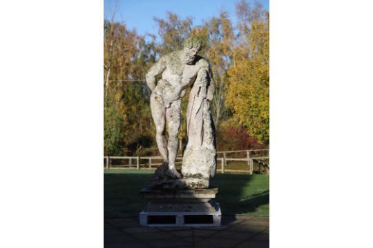 A carved limestone statue after the antique, first half of the 18th ...