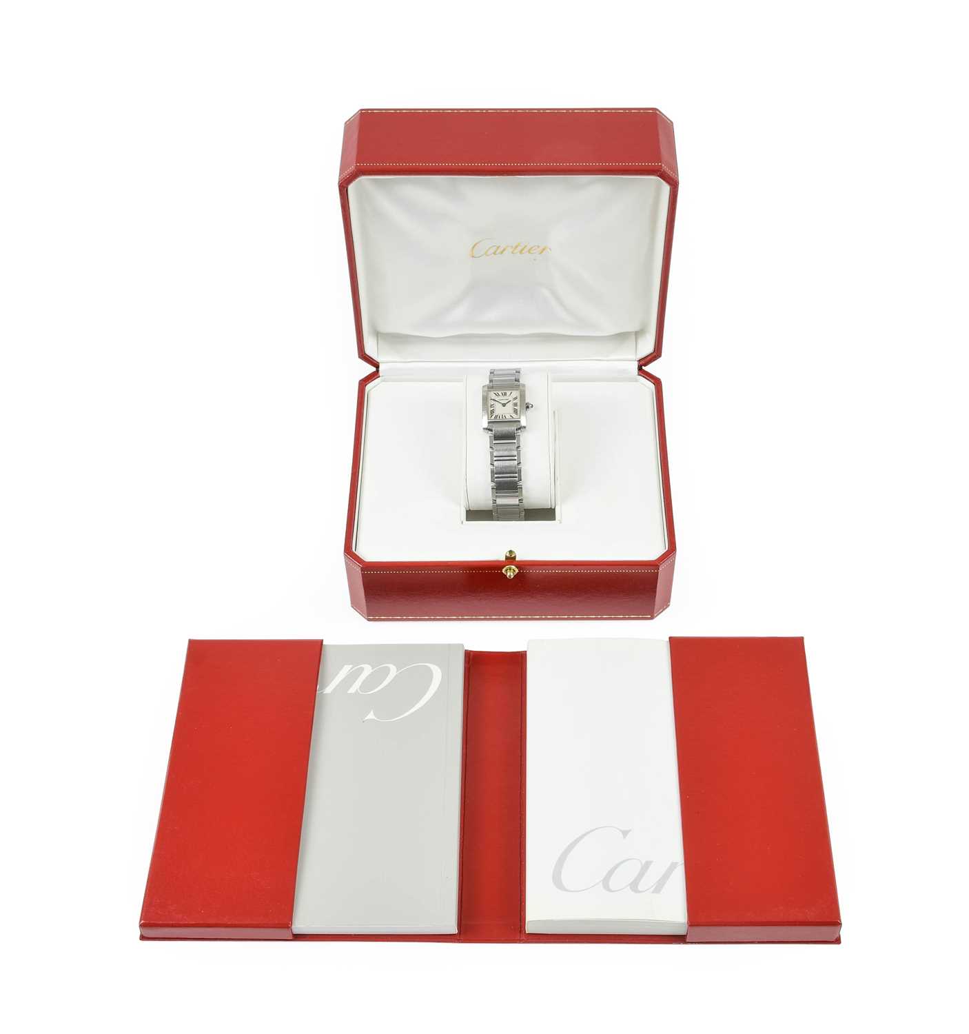 Cartier: A Lady's Stainless Steel Wristwatch, signed Cartier, model ...