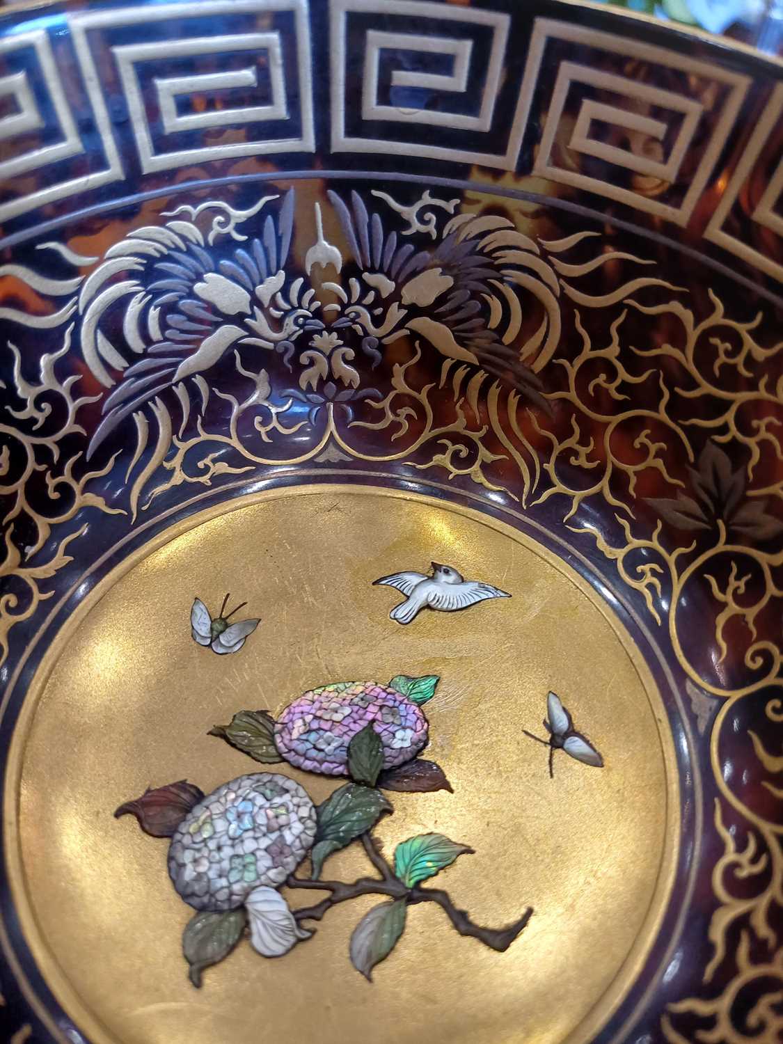 A Japanese Tortoiseshell and Shibayama Bowl, attributed to Kaneko ...