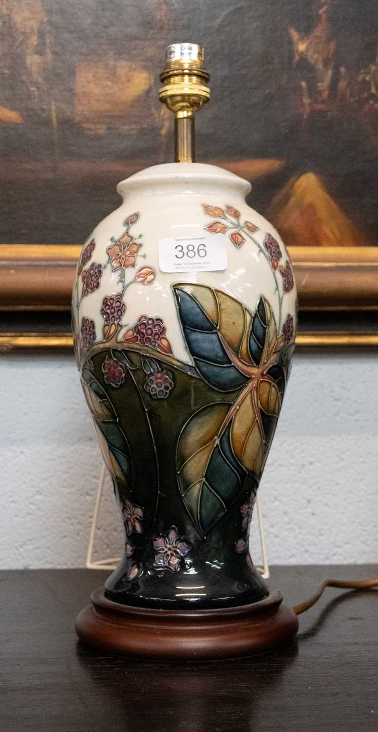 A Modern Pottery Moorcroft Table Lamp, in the 'Bramble' pattern, 37cm ...
