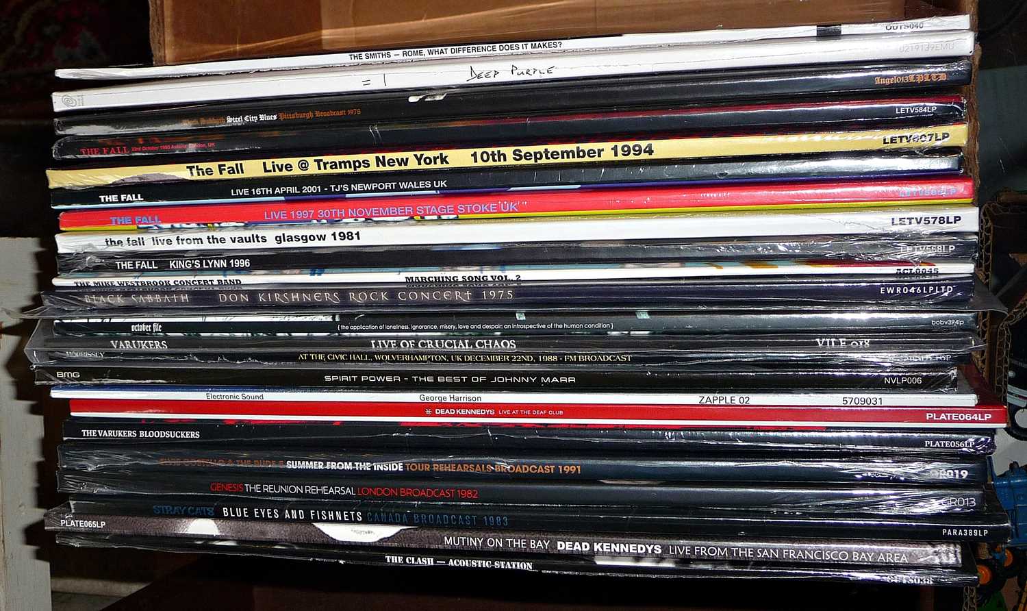 Collection of punk rock vinyl records including Smiths, Dead Kennedys ...