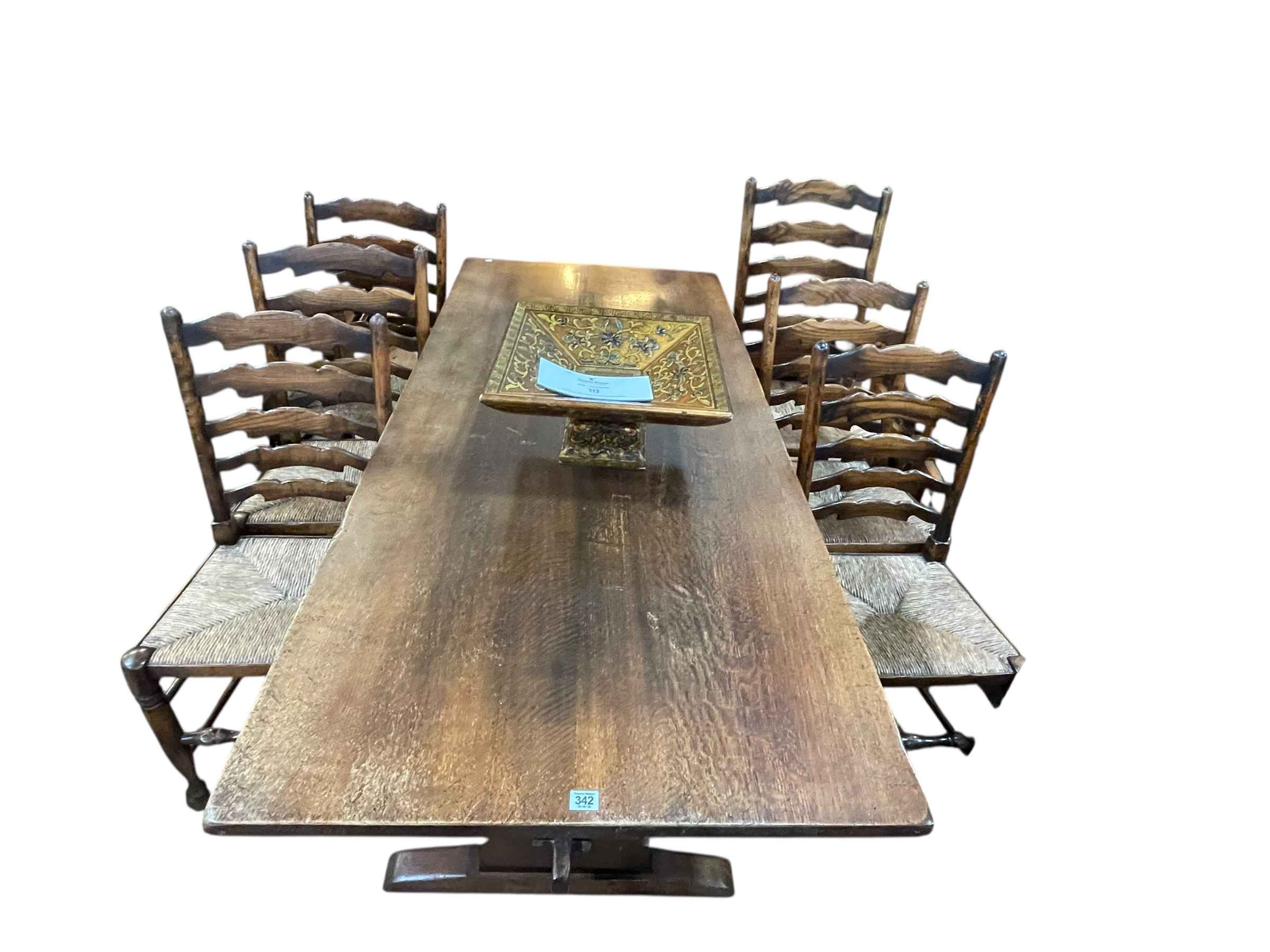 Titchmarsh and Goodwin oak refectory dining table, 75.5 cm by 80.5cm by ...