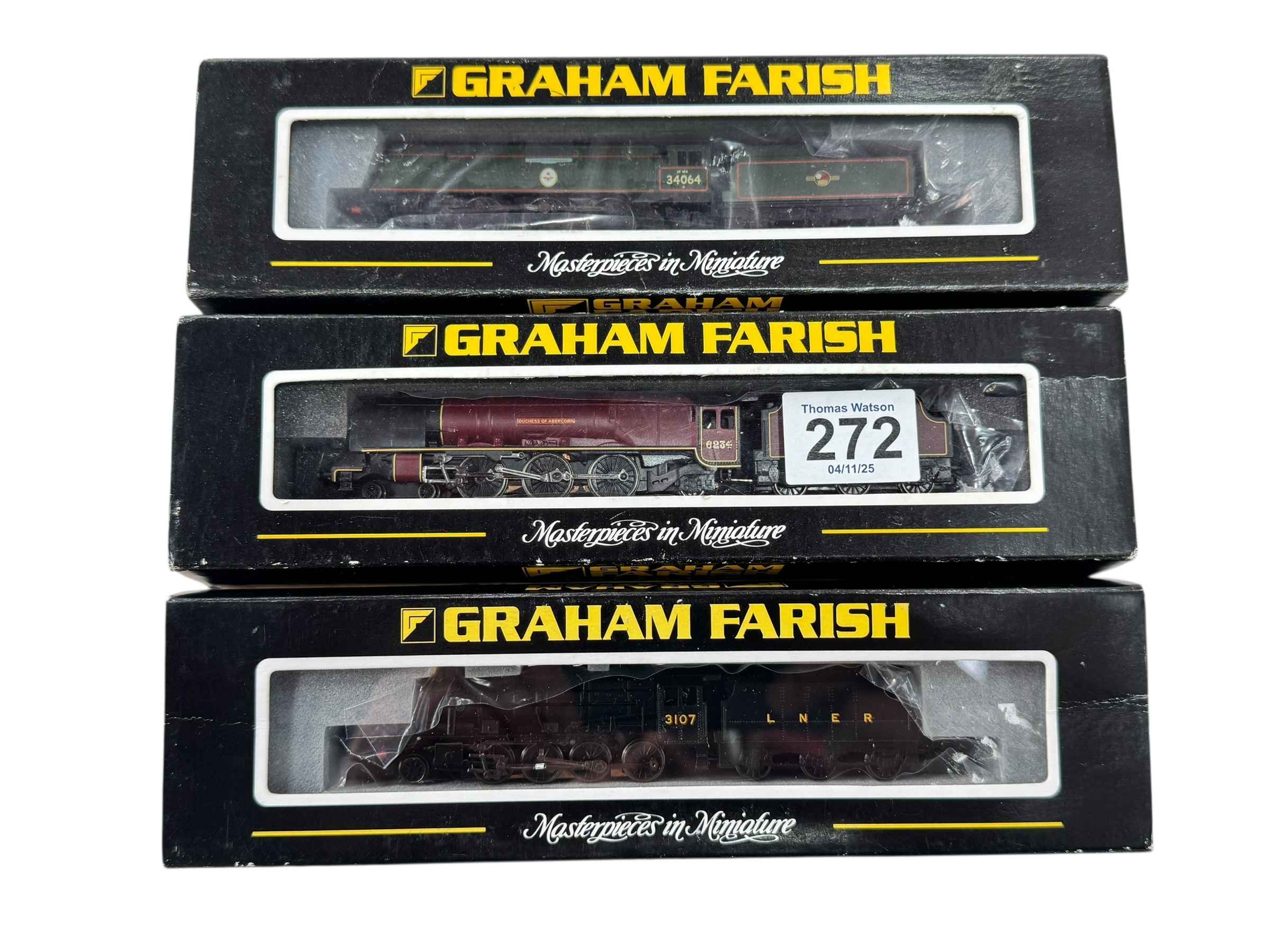 Three large Graham Farish locomotives.