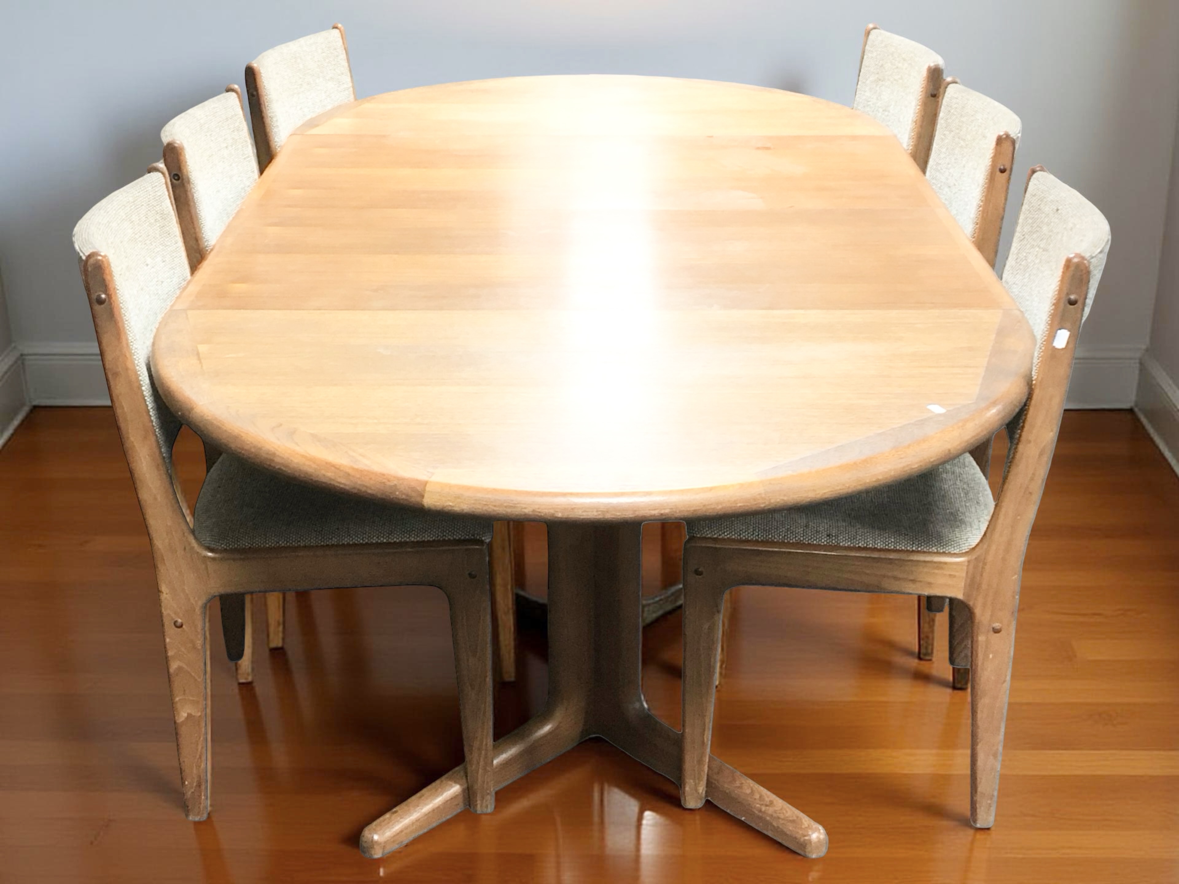A G Plan teak oval extending dining table, with two leaves, extended ...