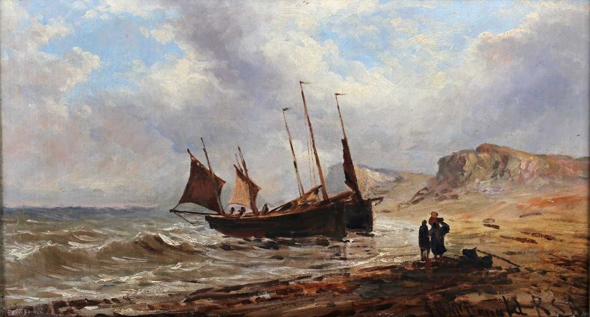 John Blake Macdonald (Scottish 1829-1901) - Coastal scene with fishing ...
