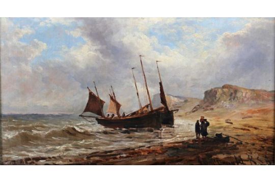 John Blake Macdonald (Scottish 1829-1901) - Coastal scene with fishing ...