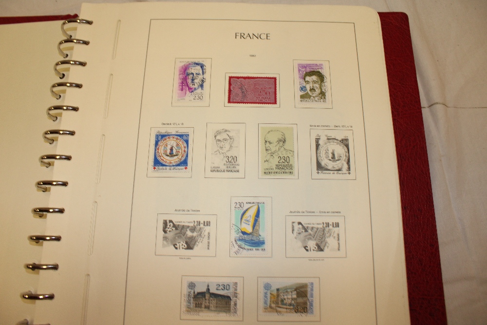 A printed folder album containing a collection of France stamps 1990-2002