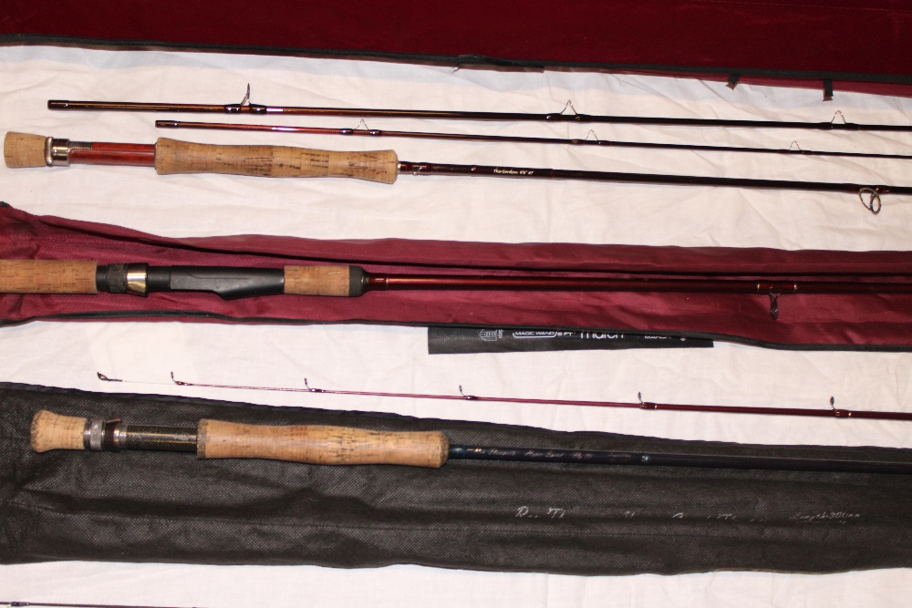 Three modern freshwater fishing rods including Sharpe's of Aberdeen ...