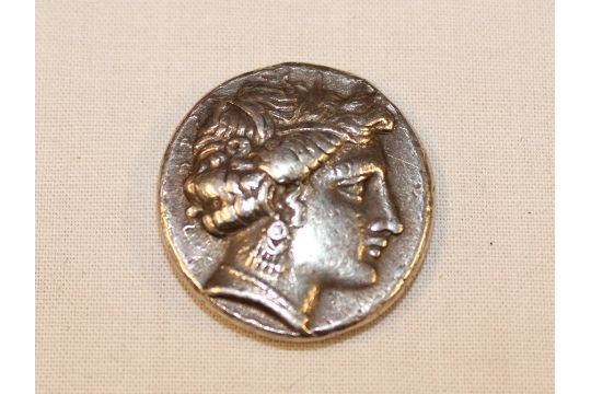 An ancient Greek 369-338BC silver stater, reverse Ajax sword, shield ...