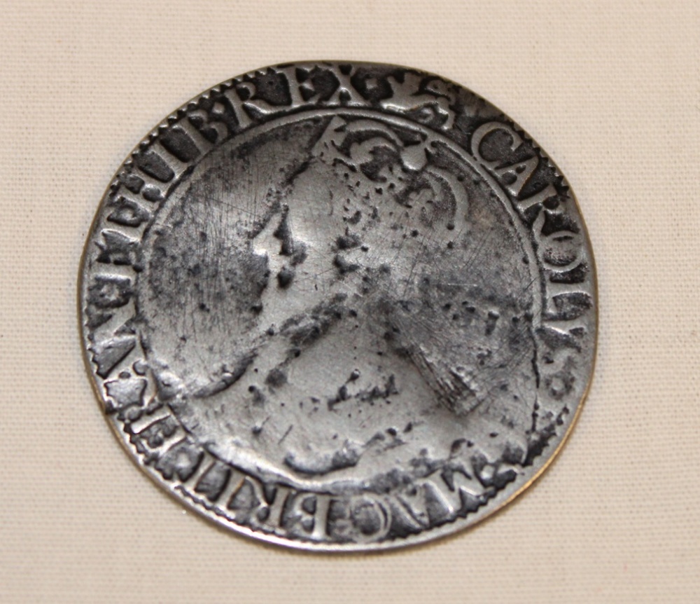 A Charles I 1642 - 1644 York Mint silver hammered shilling, mint mark lion