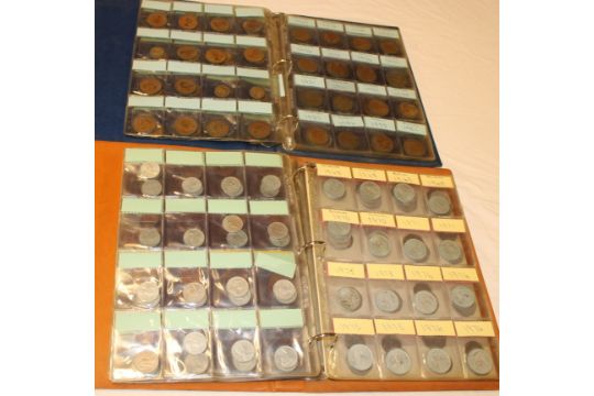 Two albums containing a collection of GB pre-decimal coins together ...