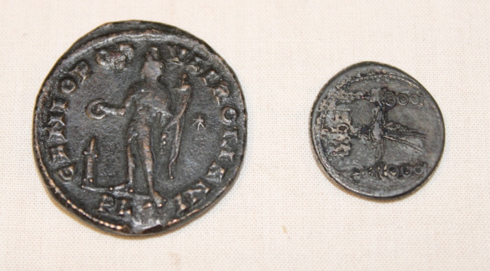 An Imperial Roman Mark Antony 32 BC denarius and an Imperial Roman ...
