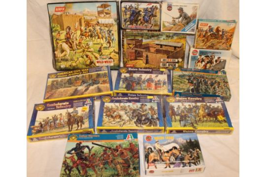 An Airfix Wild West Fort Apache set, one other Airfix Fort Apache set ...