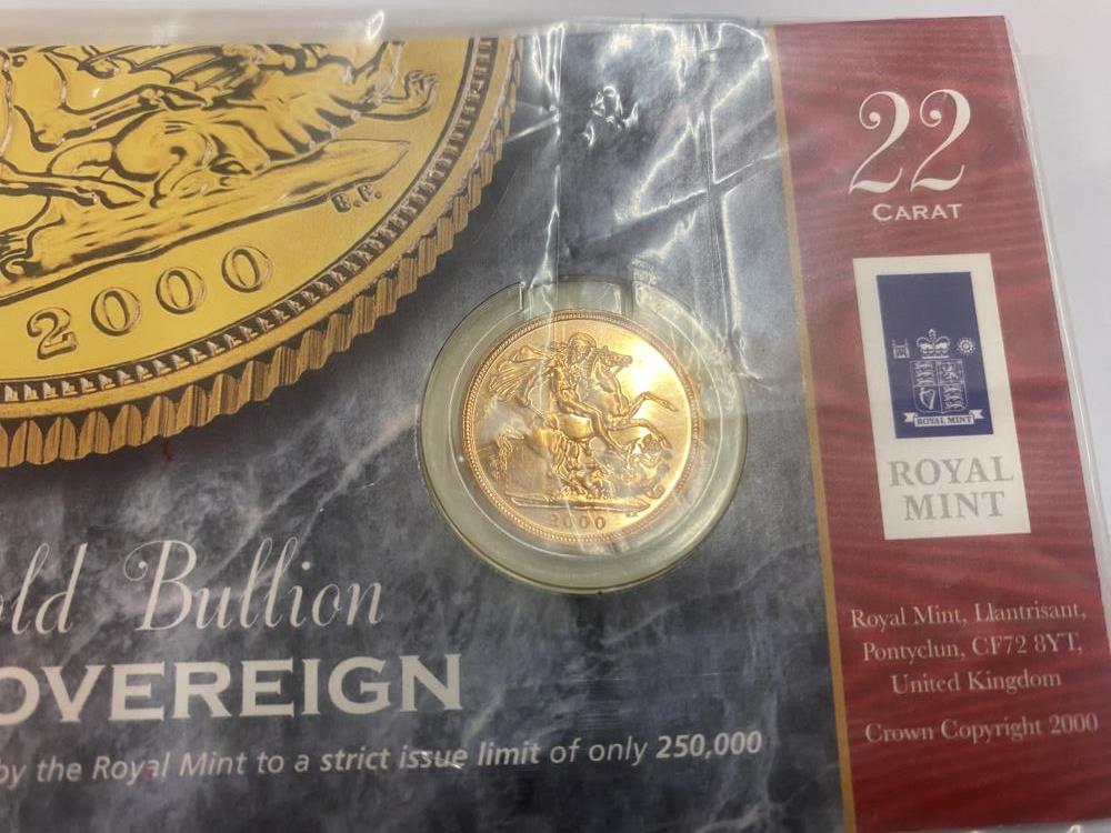 A 2000 Millennium Gold Bullion Sovereign Proof - sealed in original ...