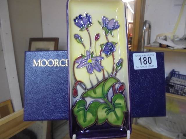 A Moorcroft 'Hepatica' plaque in box.