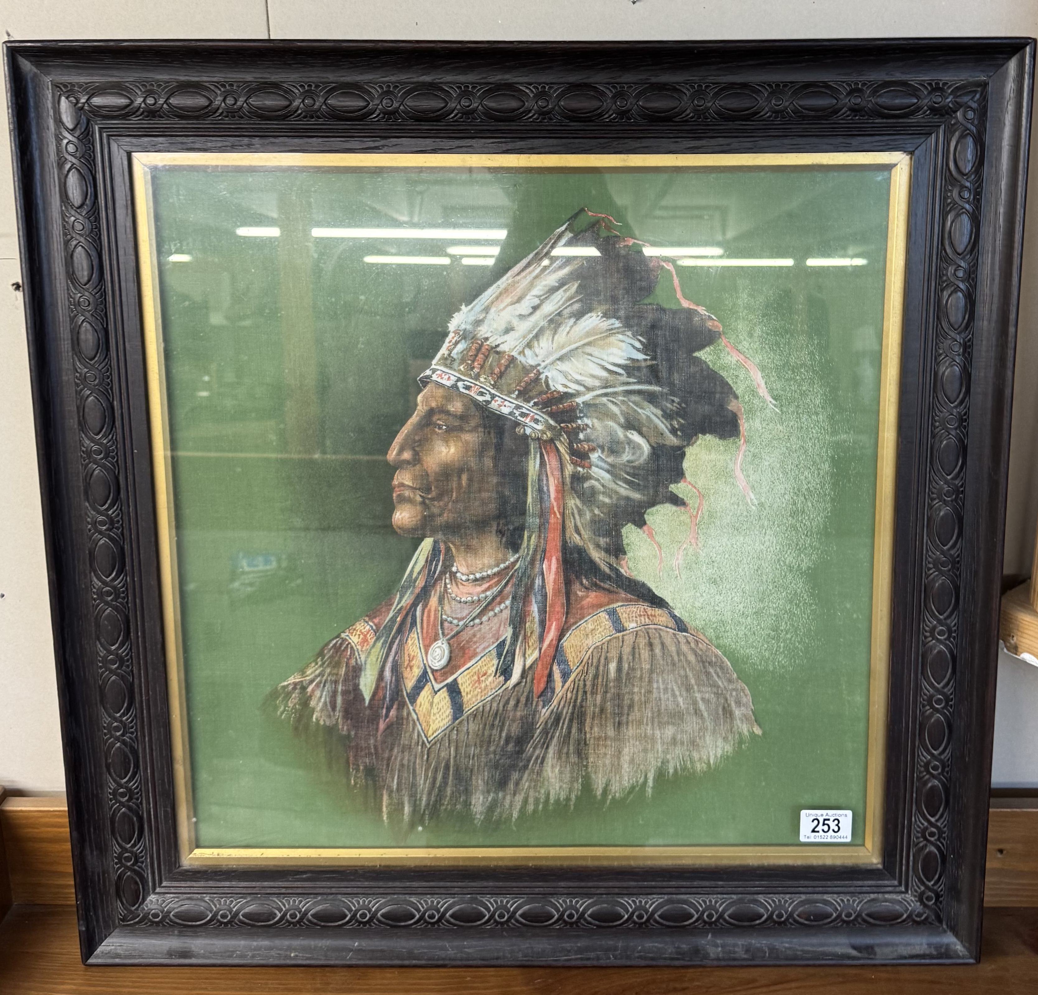 A large picture of a native American Indian