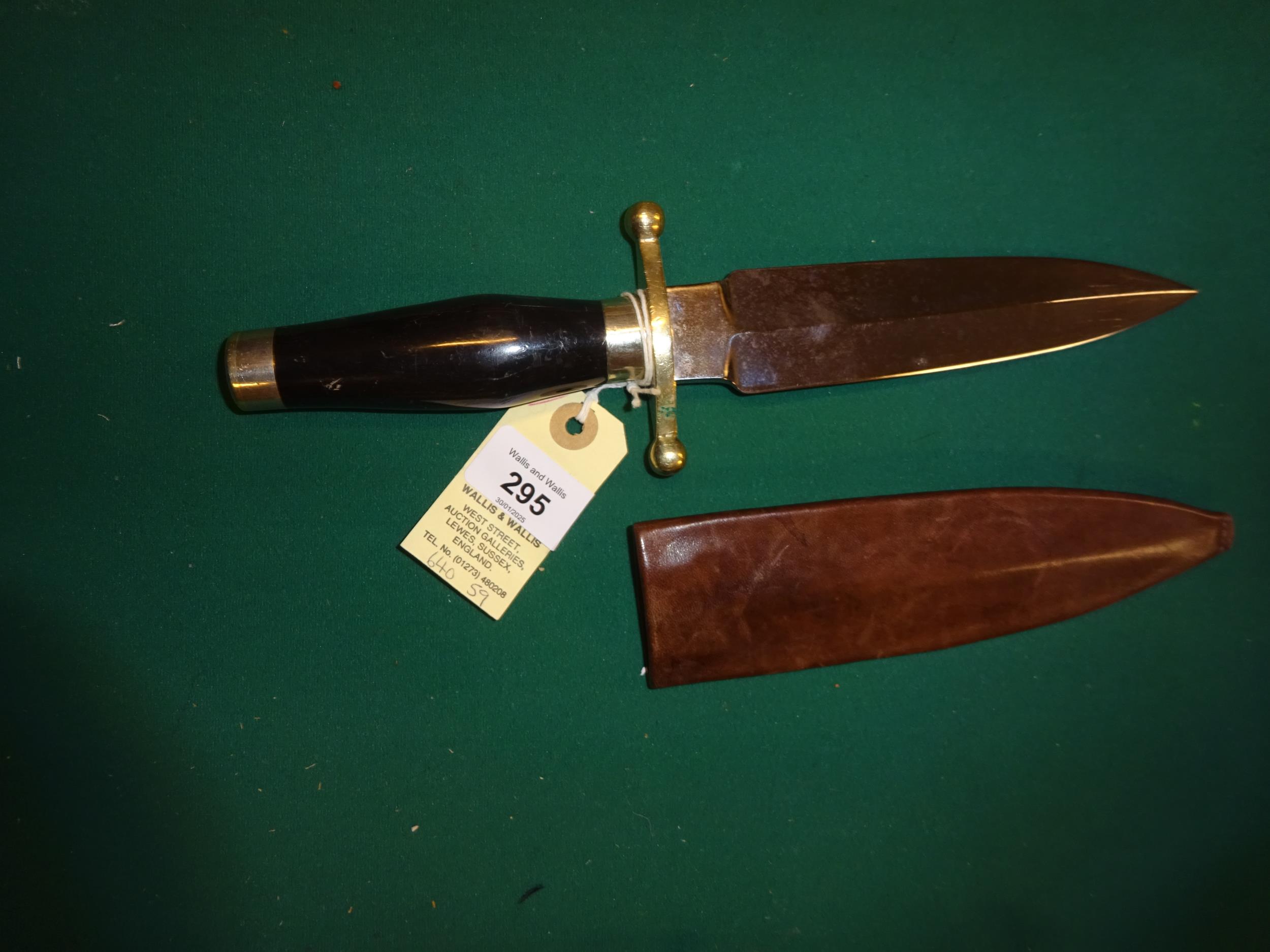 A mid 20th century Sheffield hunting knife by R. Middleton, double ...