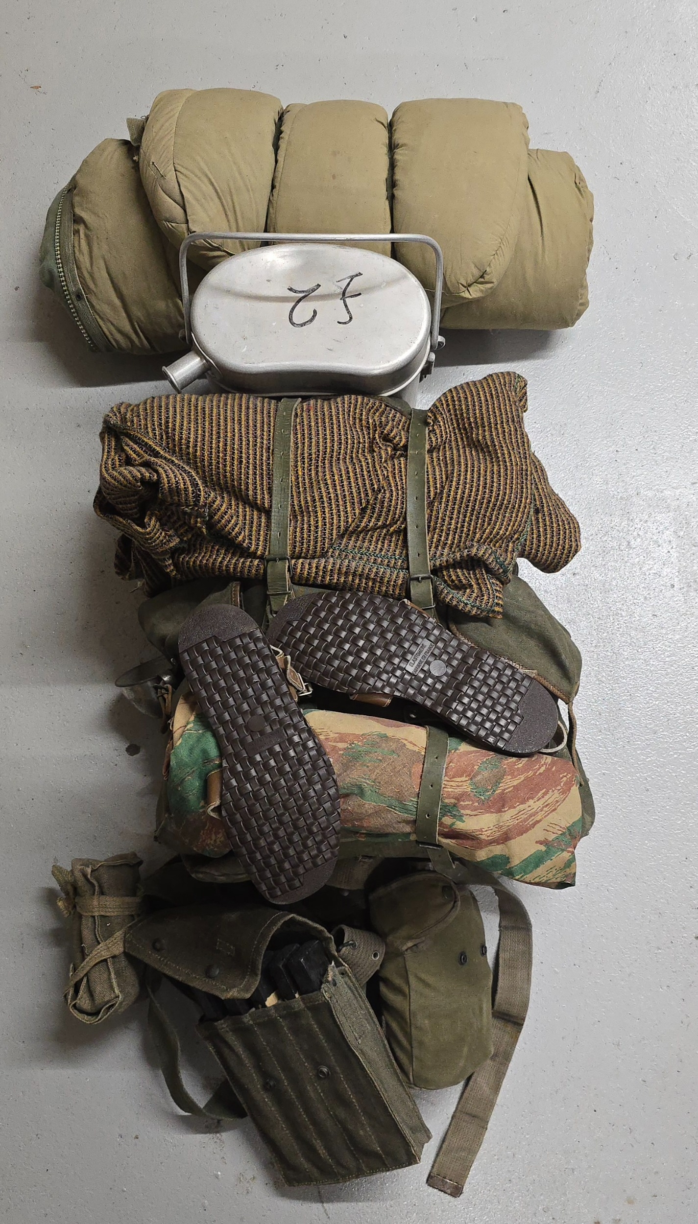 Quantity of French Army/ Foreign Legion webbing and equipment inc ...