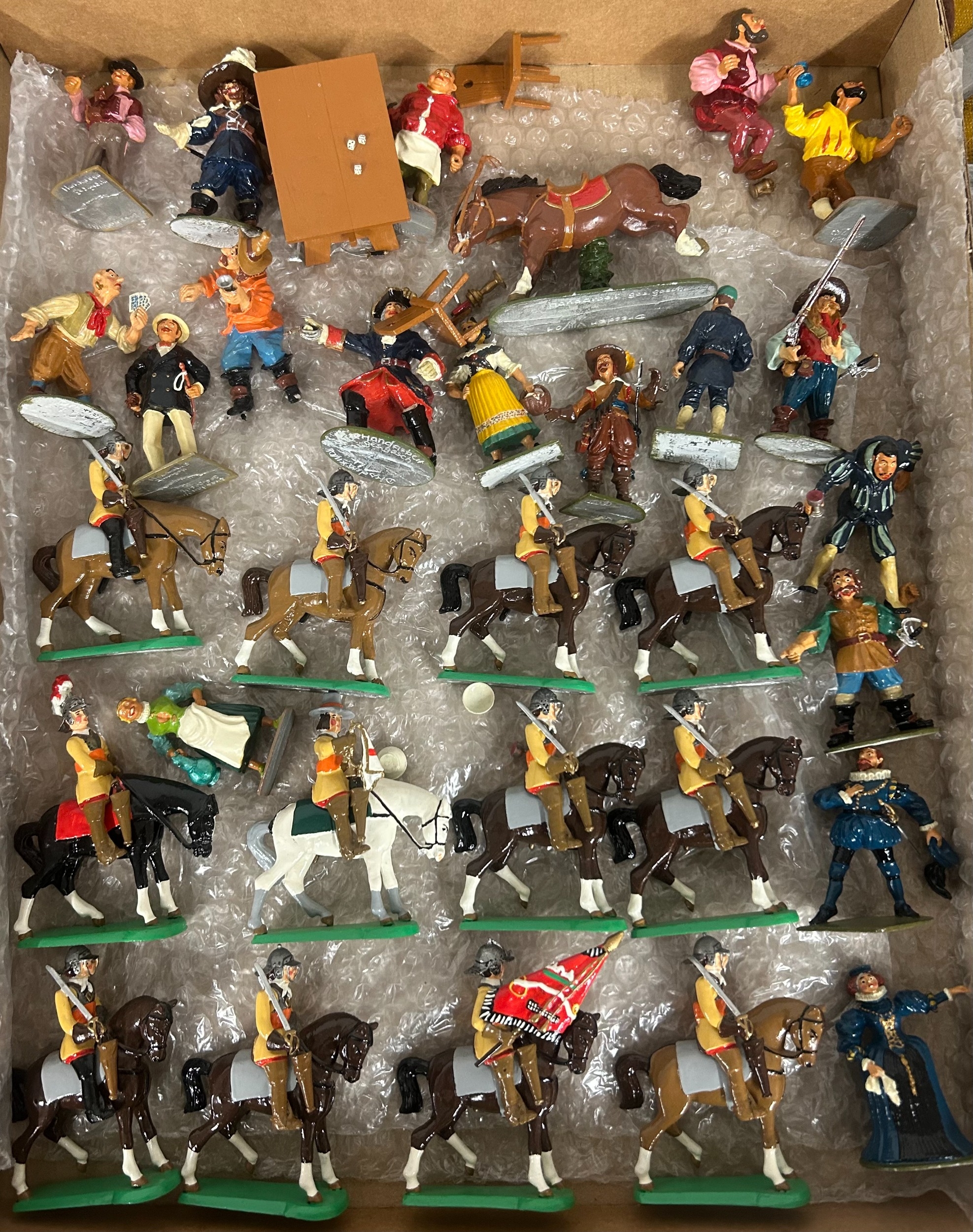 60+ white metal figures all proffesionaly painted. Most are in German ...