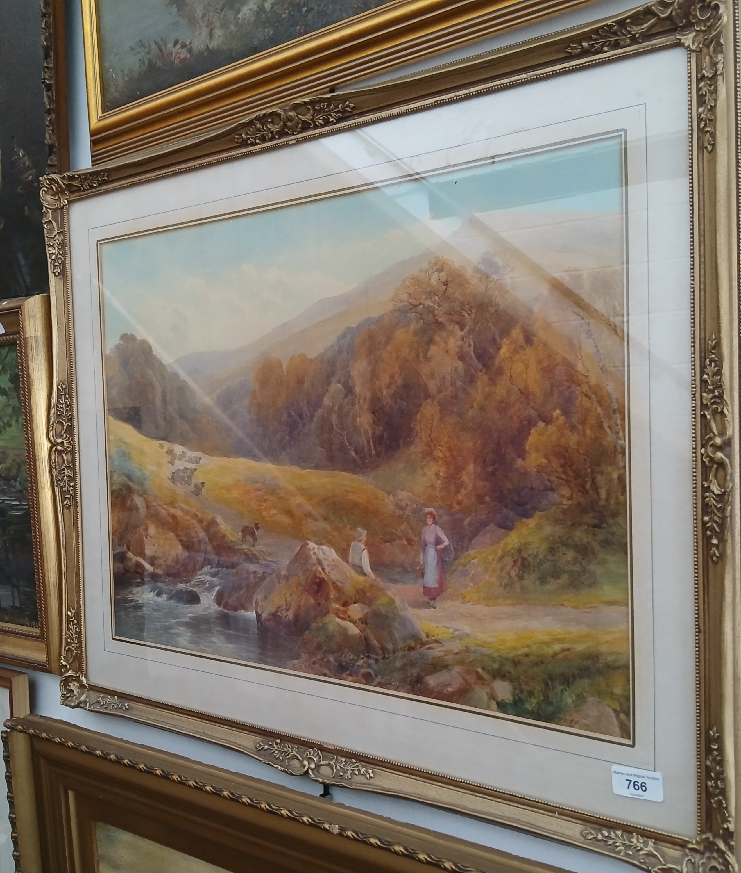 Frank Gresley (British, 1855-1936), watercolour, mountain landscape ...