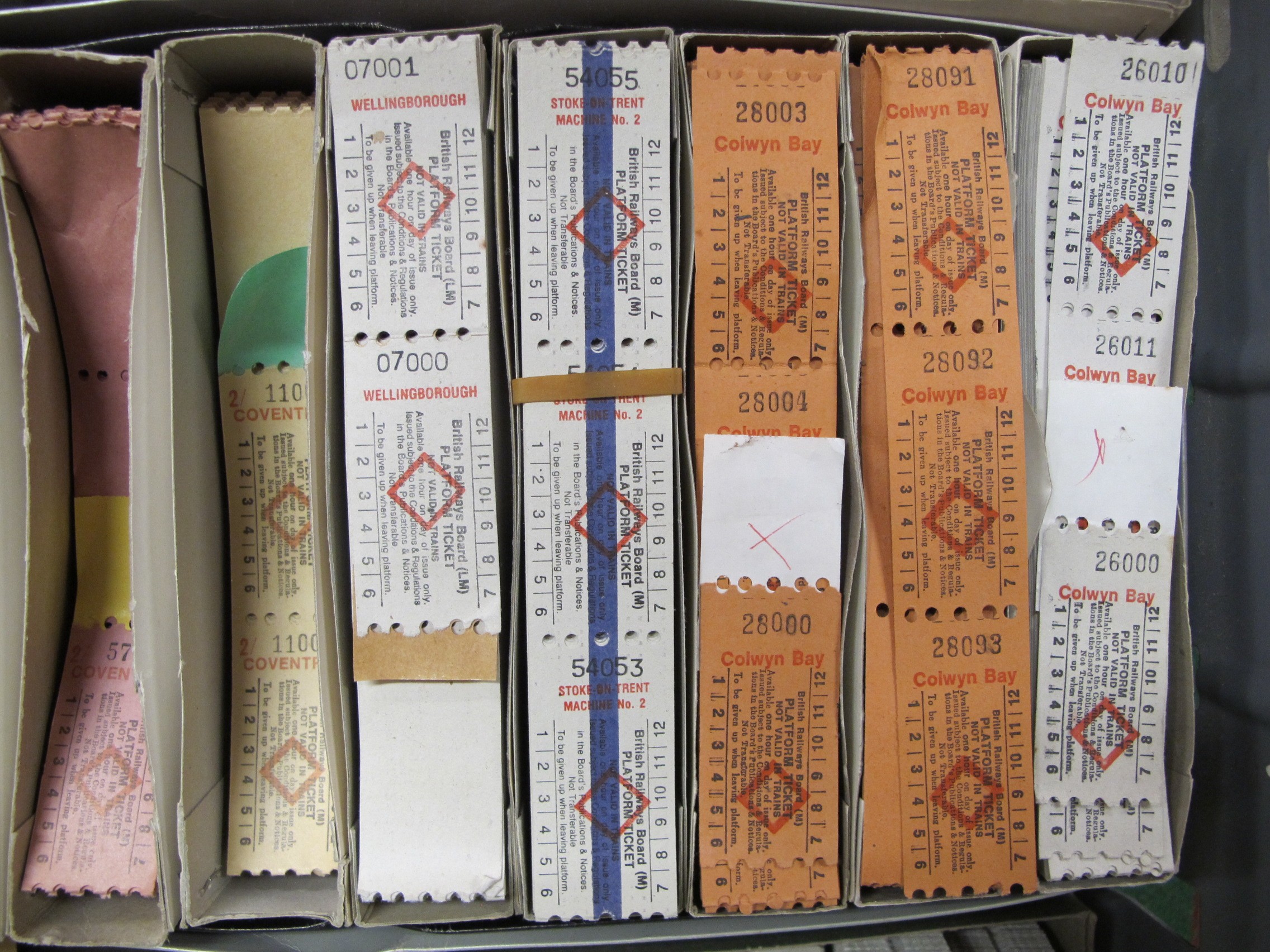 Large quantity of un-issued paper print-out British Rail platform ...