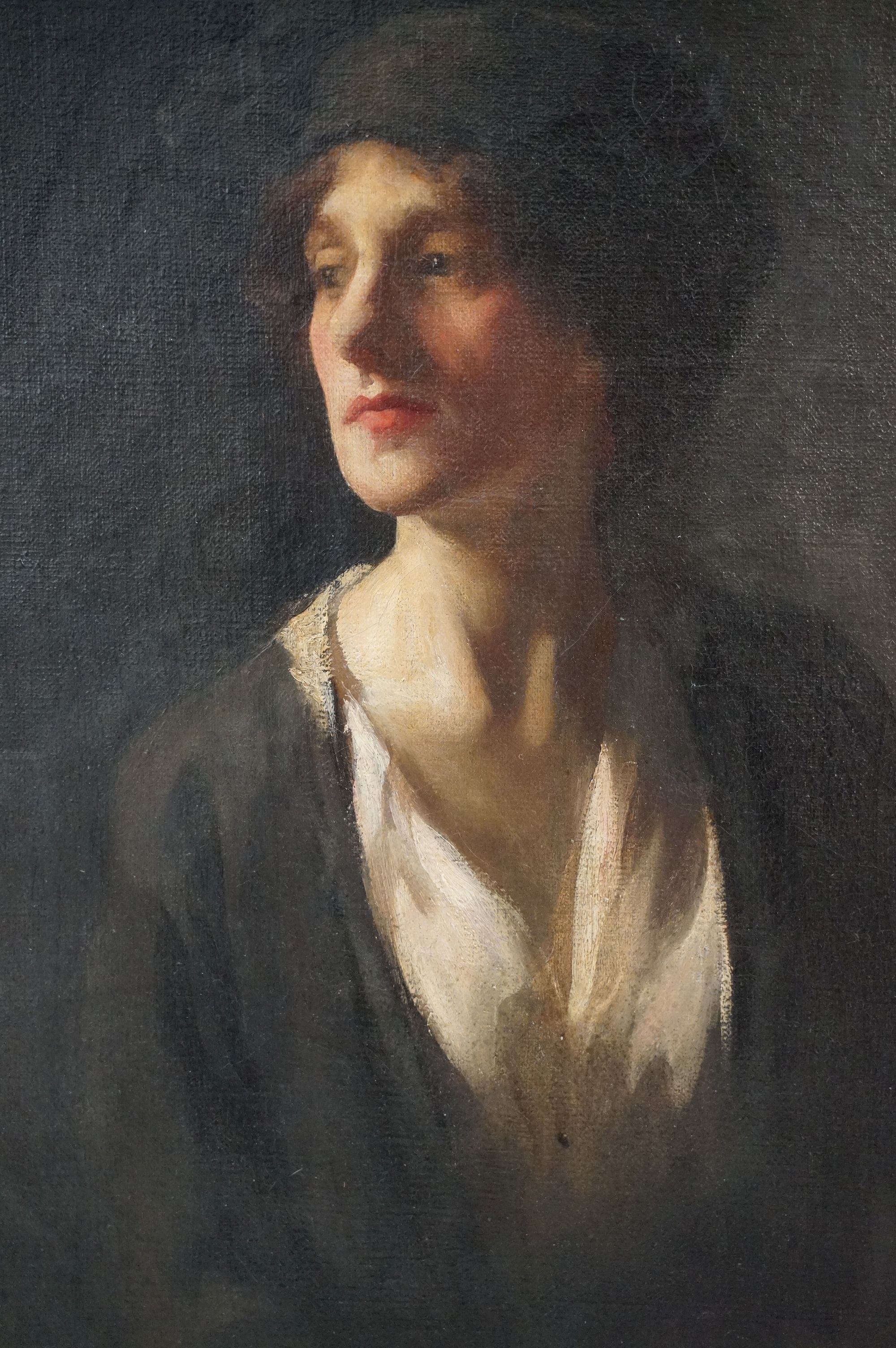 Sir John Lavery (Irish, 1856 - 1941), head and shoulders portrait of a ...