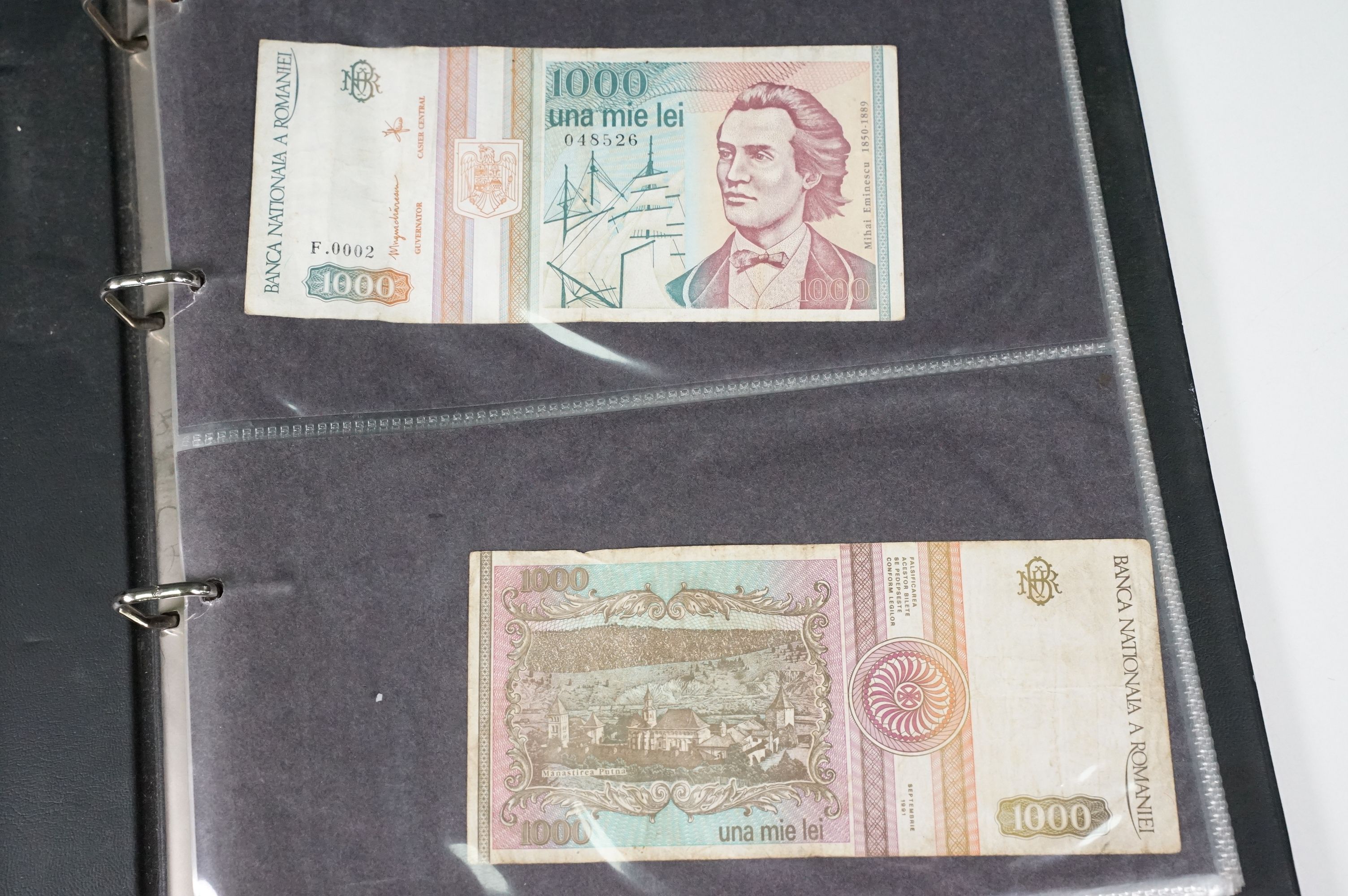 A collection of United Kingdom and World Banknotes within a collectors ...