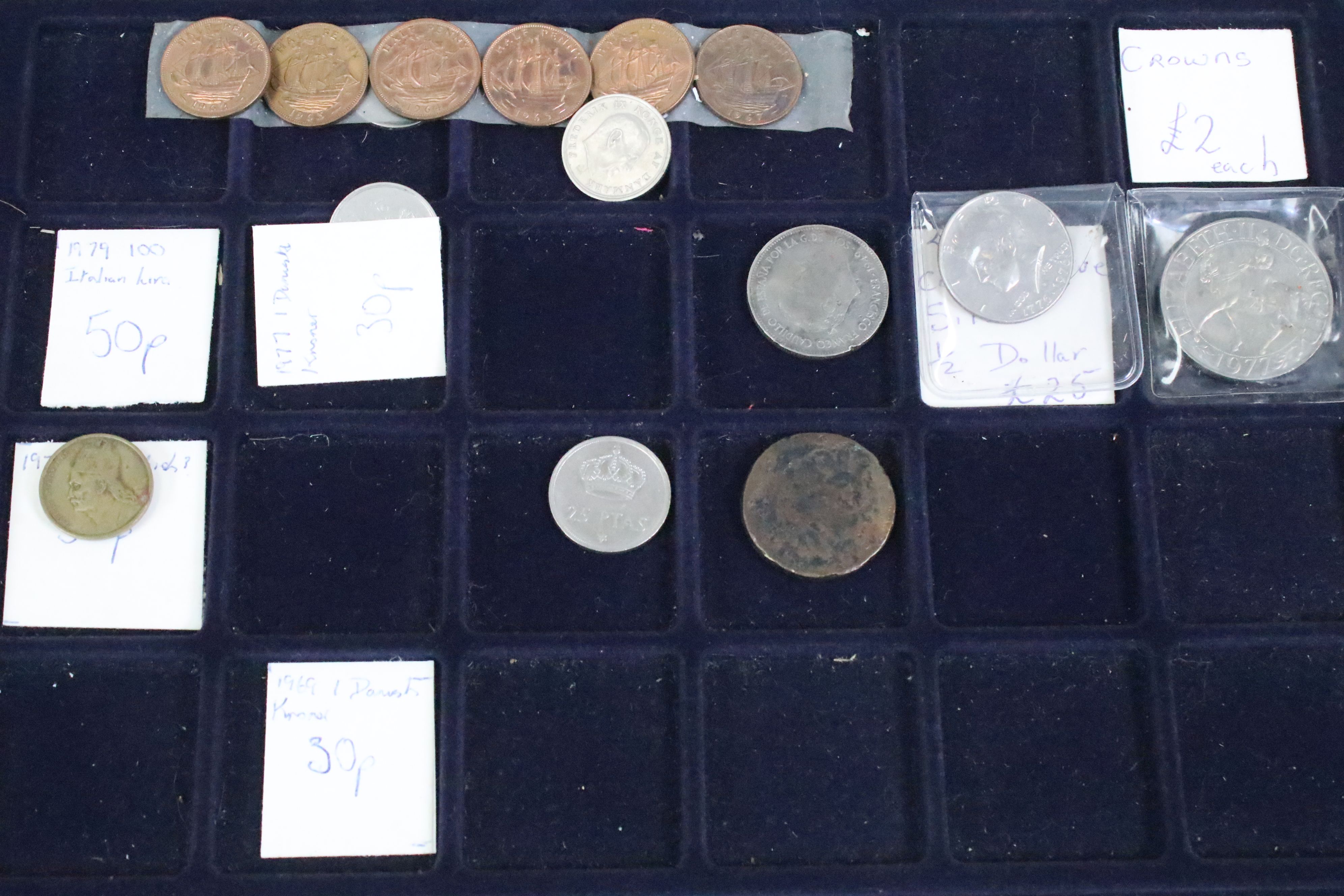 A collection of British decimal, pre decimal and World coins to include ...