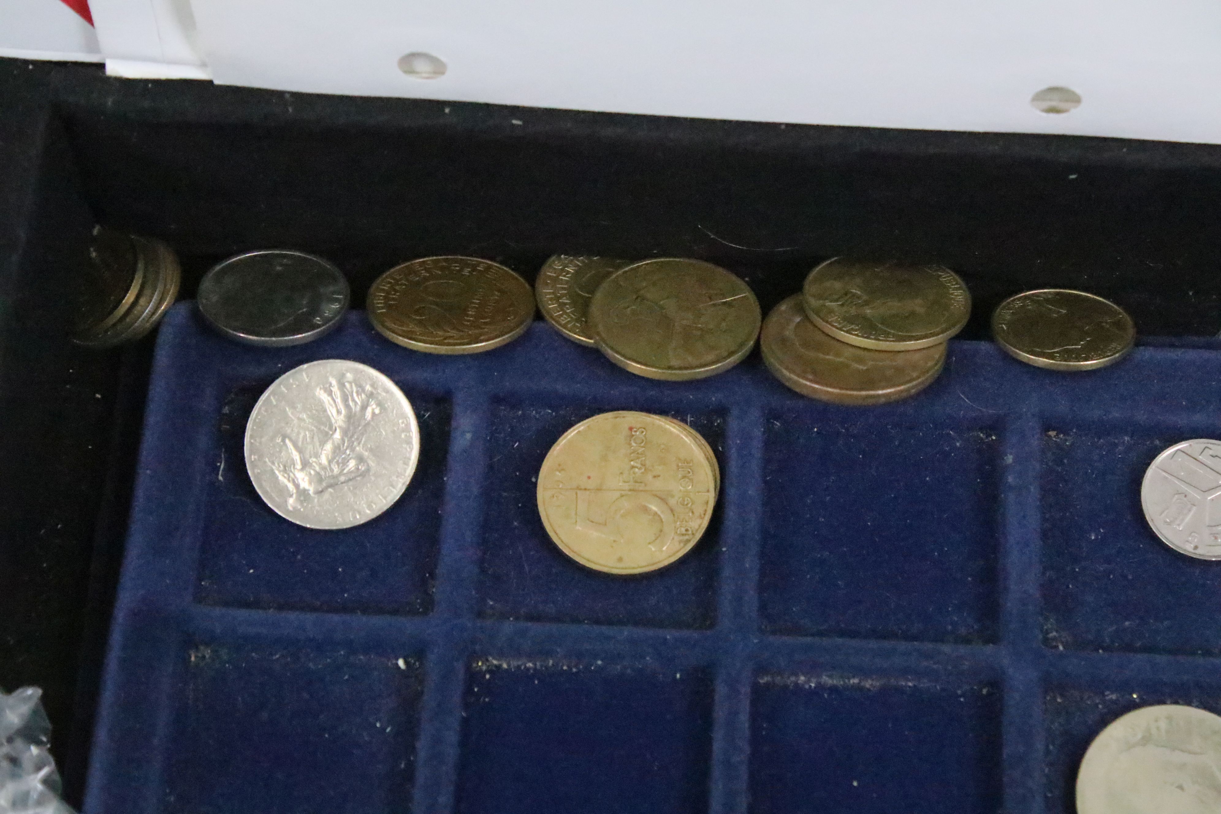A collection of British decimal, pre decimal and World coins to include ...