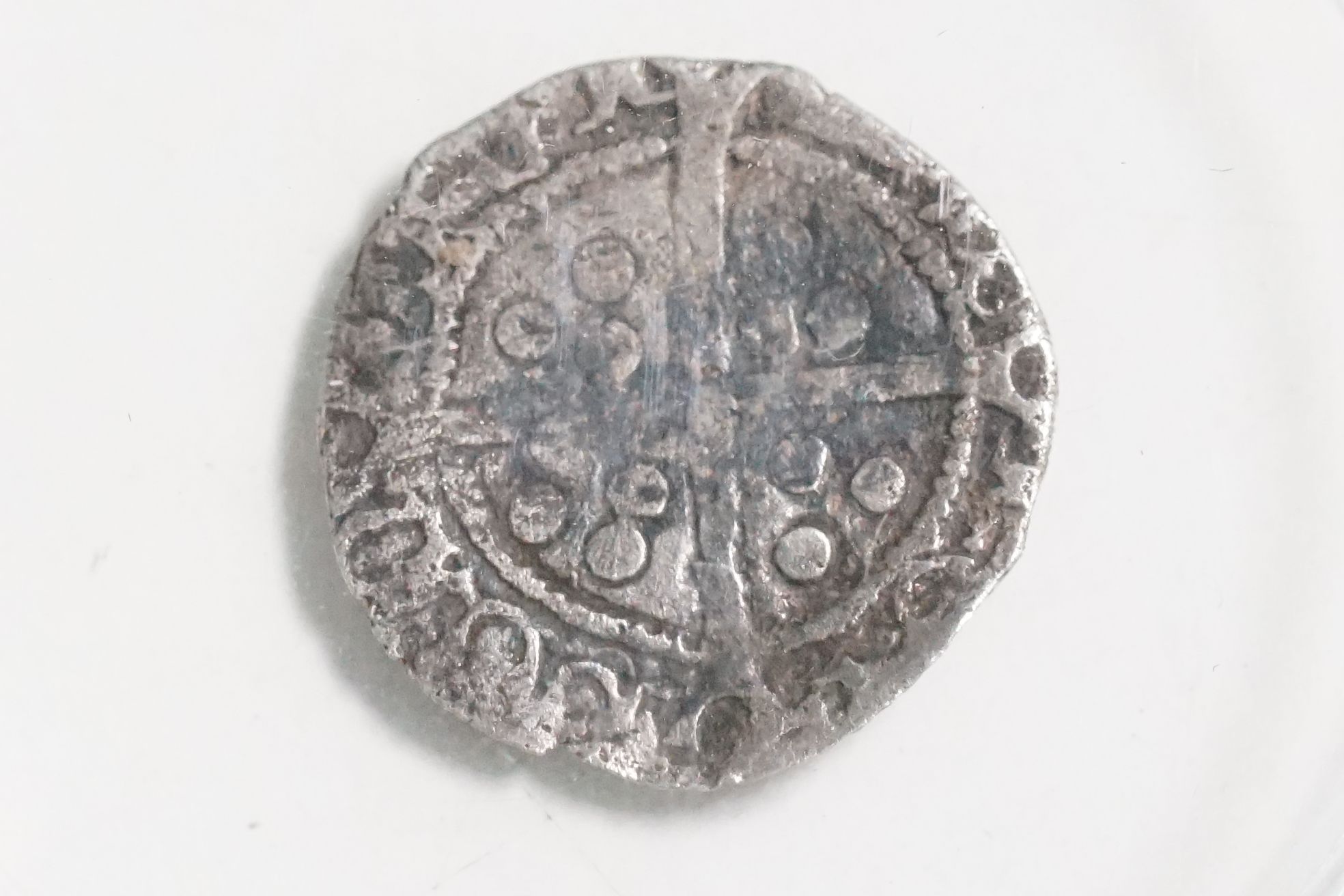 A British Medieval King Henry VII hammered silver half penny coin ...