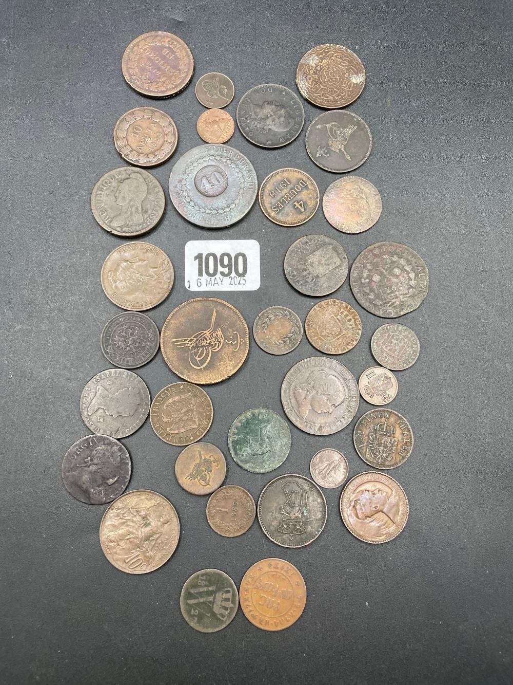 Qty of interesting foreign coins, mostly 19th Century