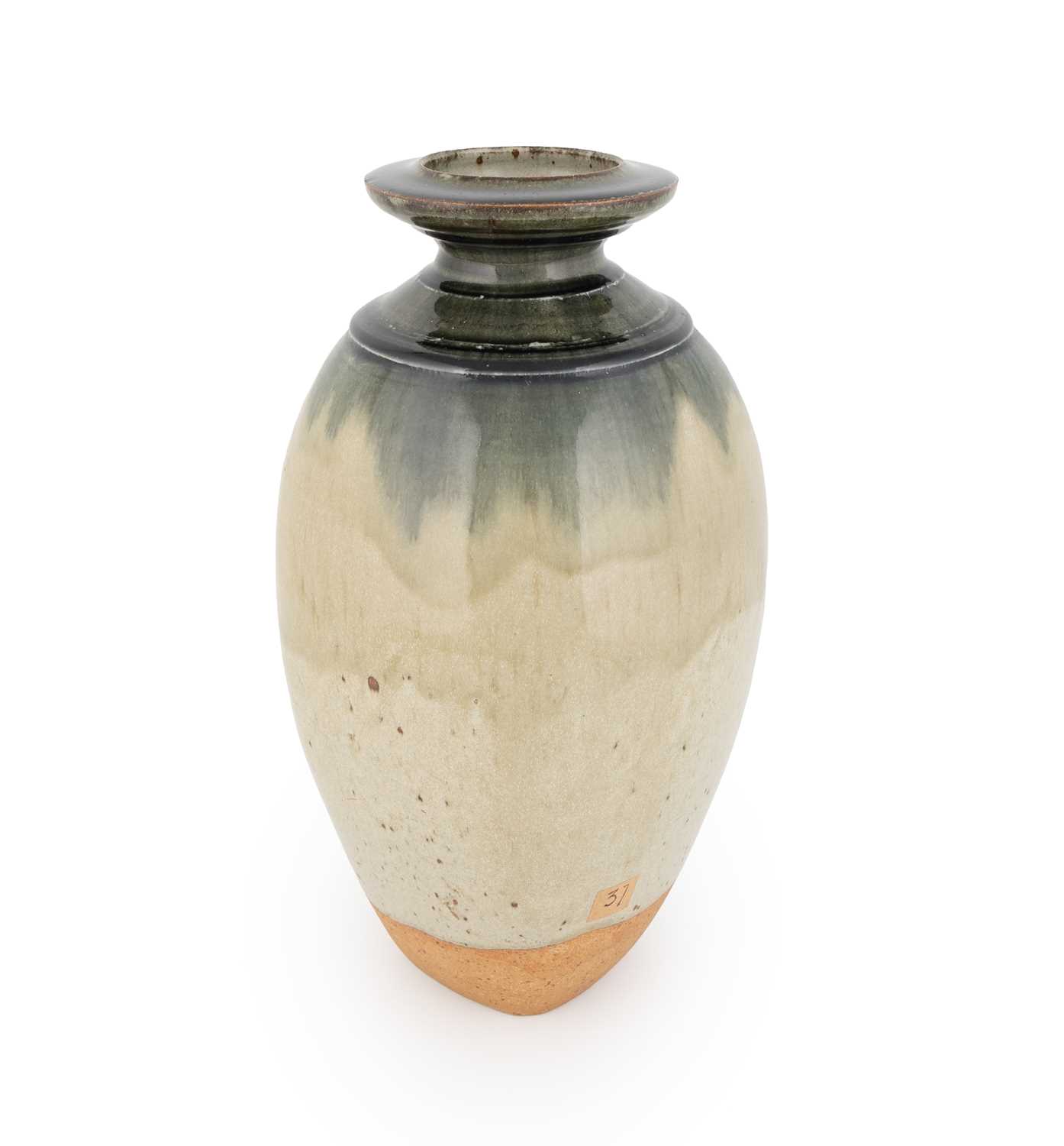 Φ Richard Batterham (1936-2021)A large stoneware vasecovered in a green ...