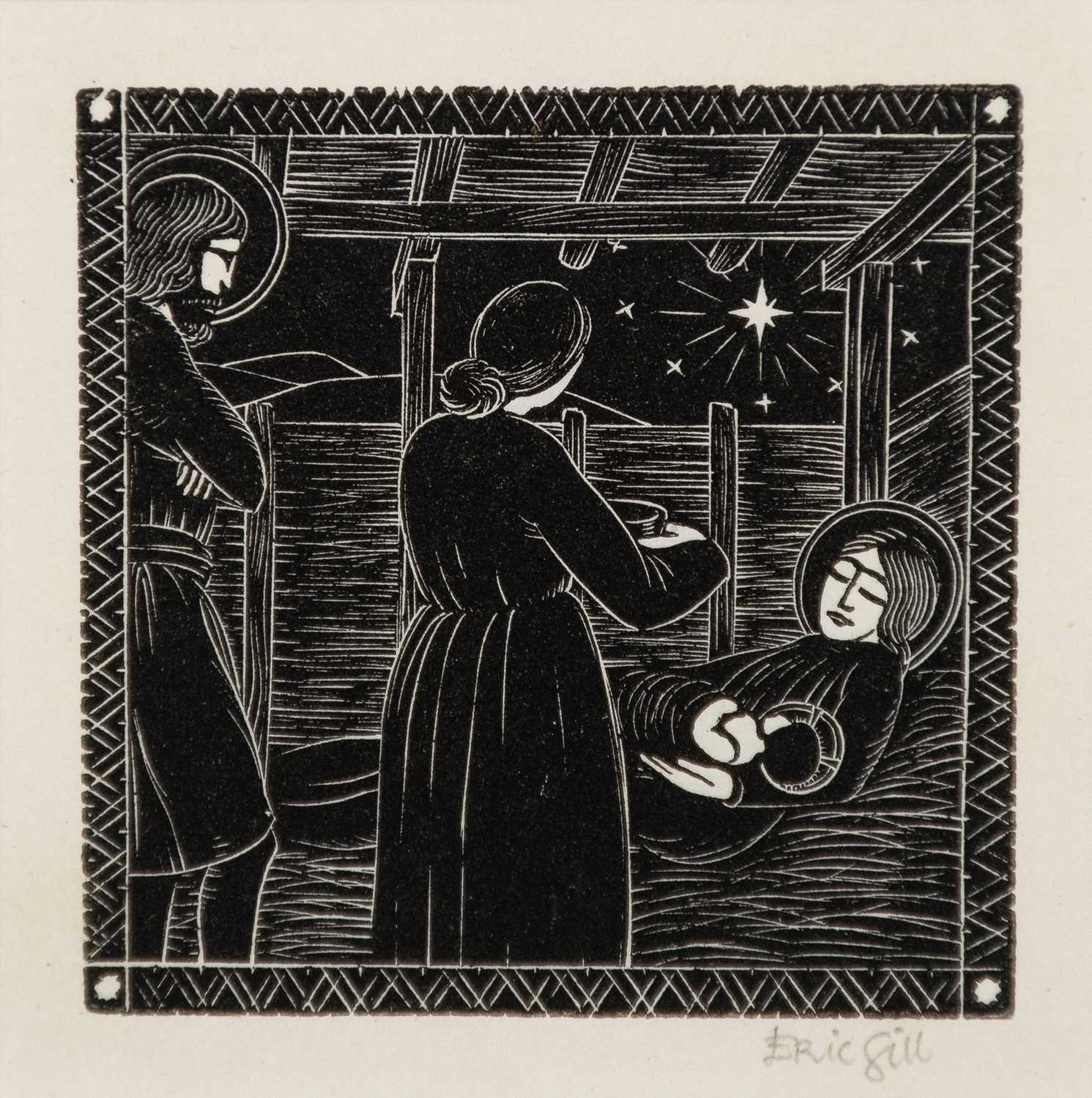 Eric Gill, ARA (1882-1940) Epiphany; Nativity with Midwife, St Joseph ...