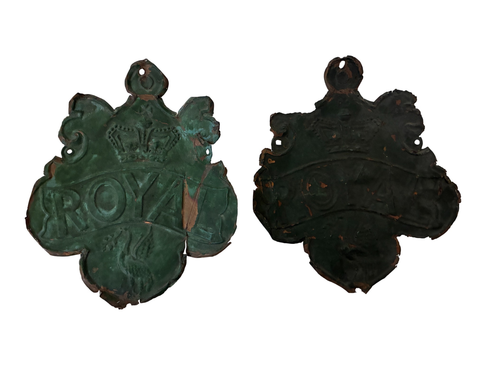 Two 19th century Royal Insurance Company Fire Marks on copper, 29 x 25 ...