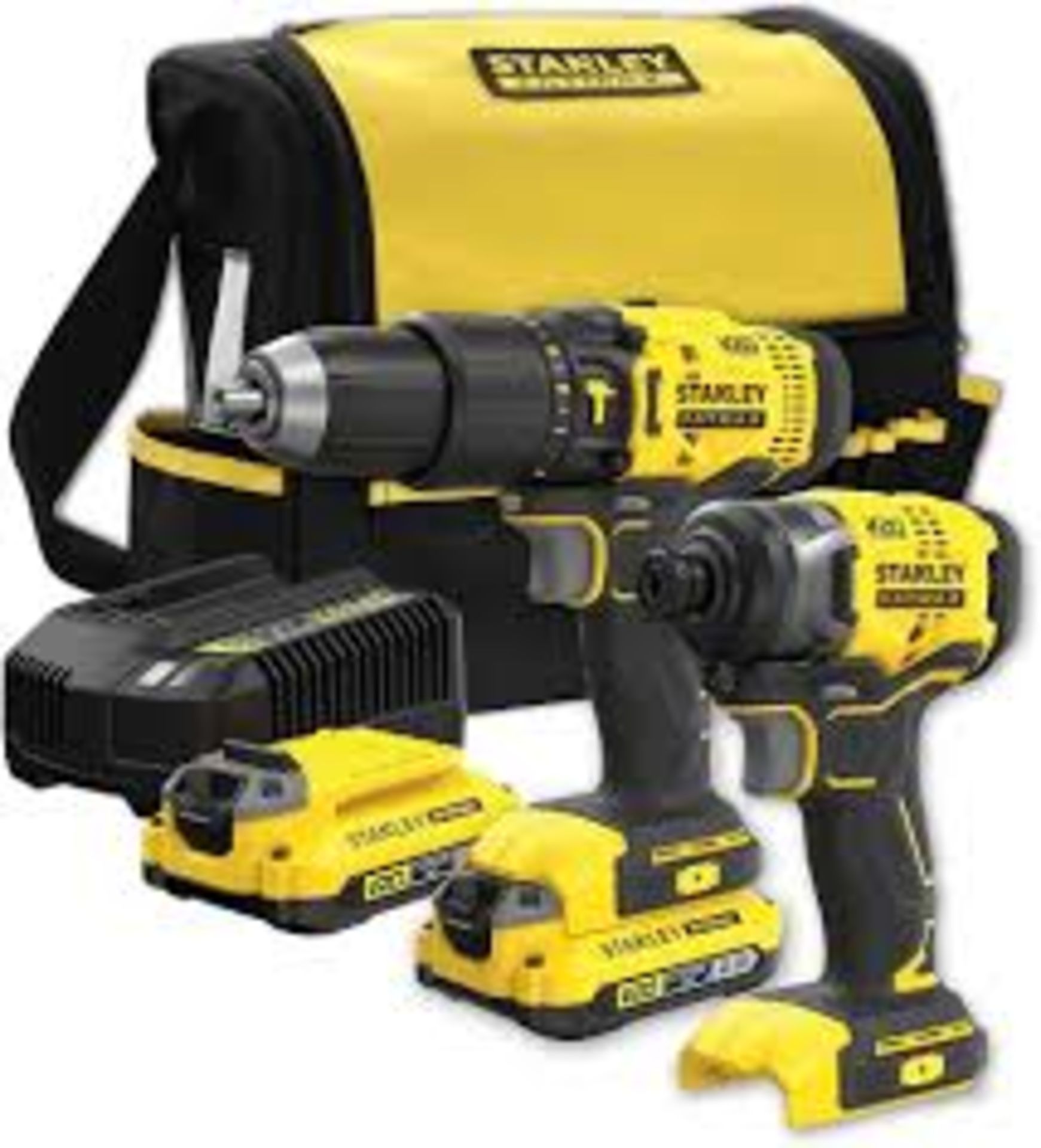BRAND NEW Stanley FatMax V20 18V Cordless Brushless Combi Drill & Impact Driver Twin Kit 2 x 4.0A
