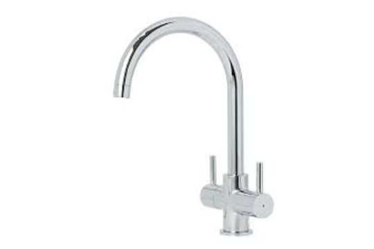 Boxed Cooke & Lewis Amsel Chrome effect Kitchen Twin lever Tap. - BW.
