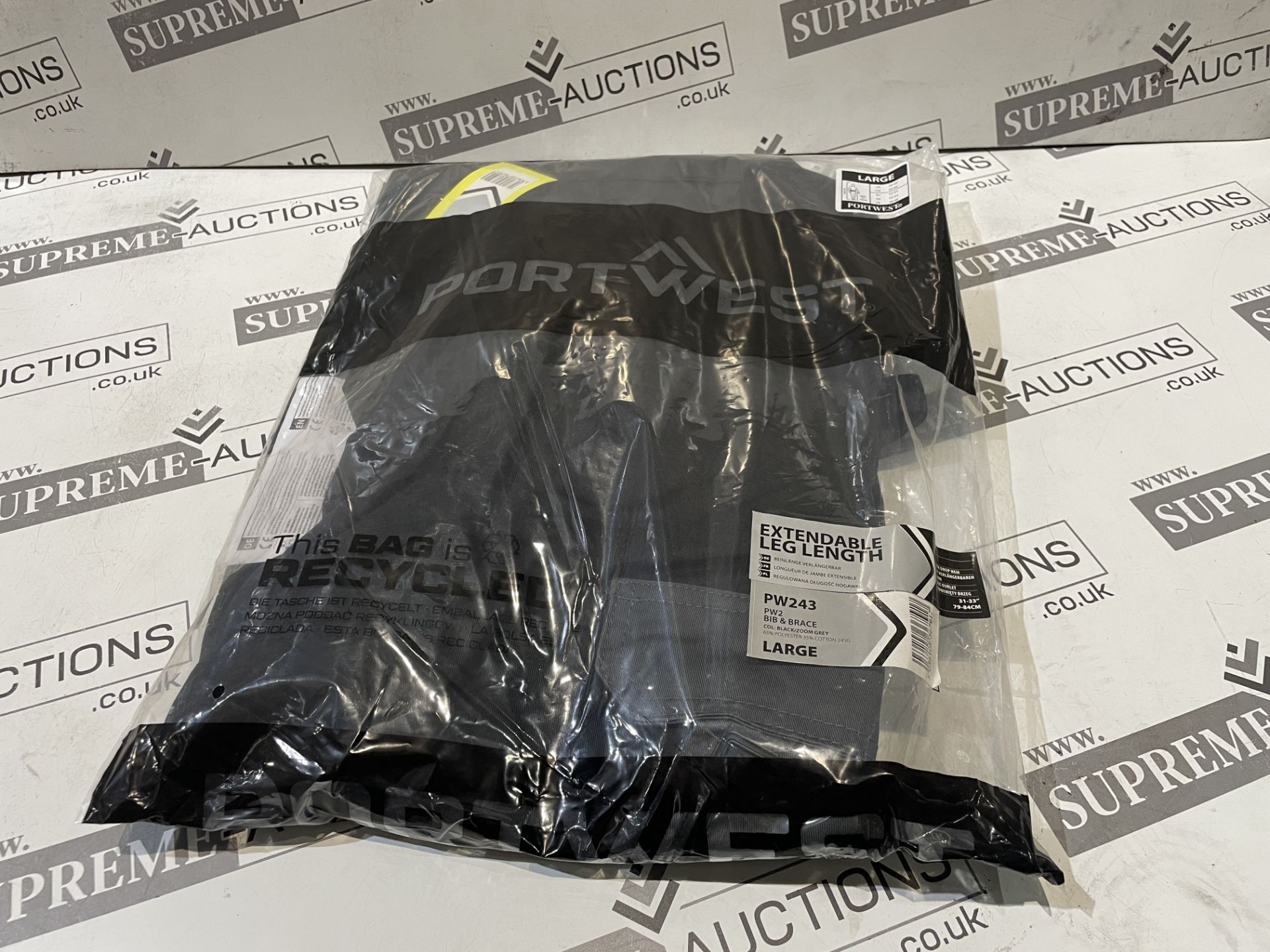 18 X BRAND NEW PORTWEST PW2 BIB AND BRACE SIZE LARGE R9A-4