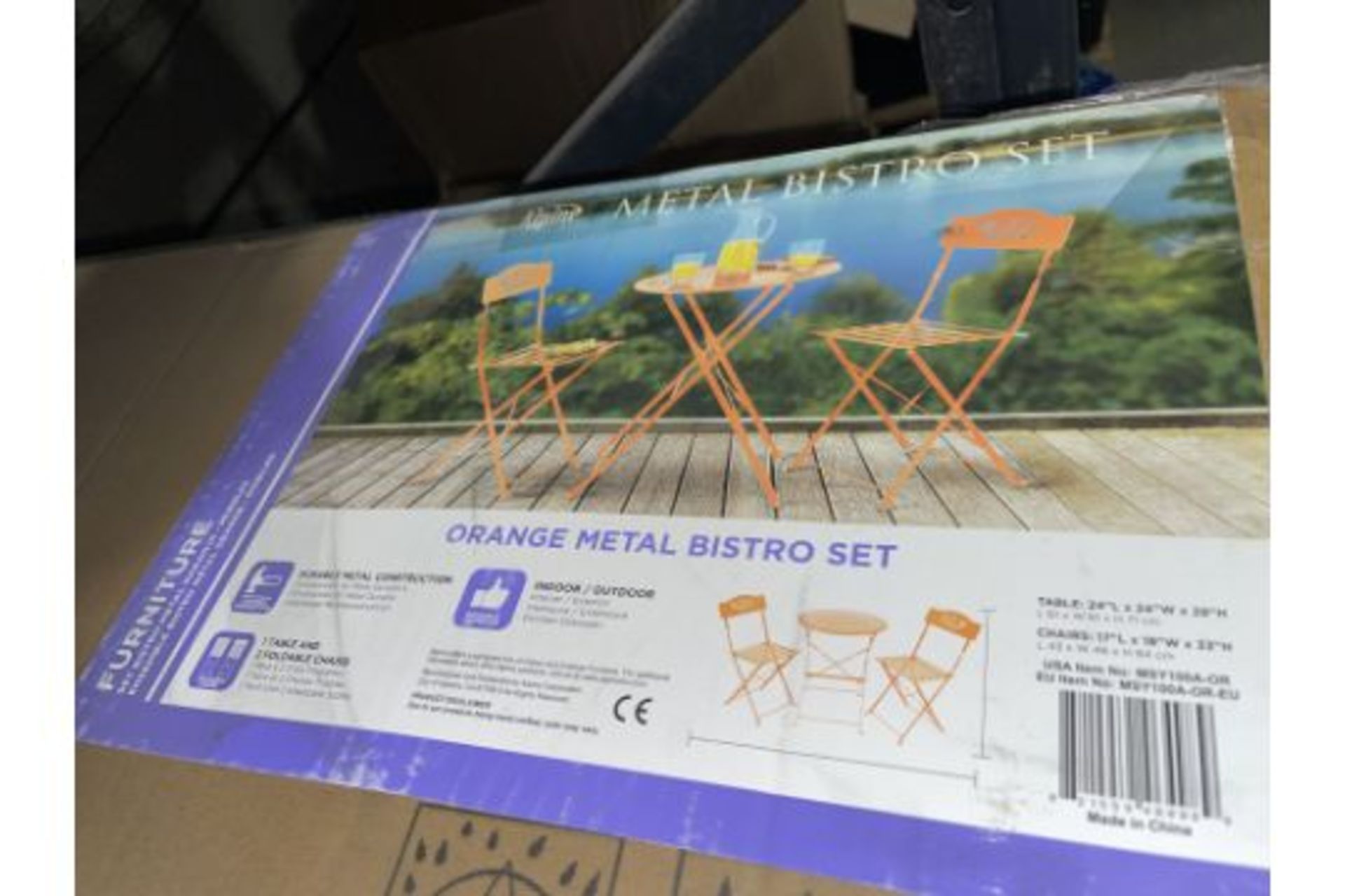 BRAND NEW Alpine Corporation Indoor/Outdoor 3-Piece Bistro Set Folding ...