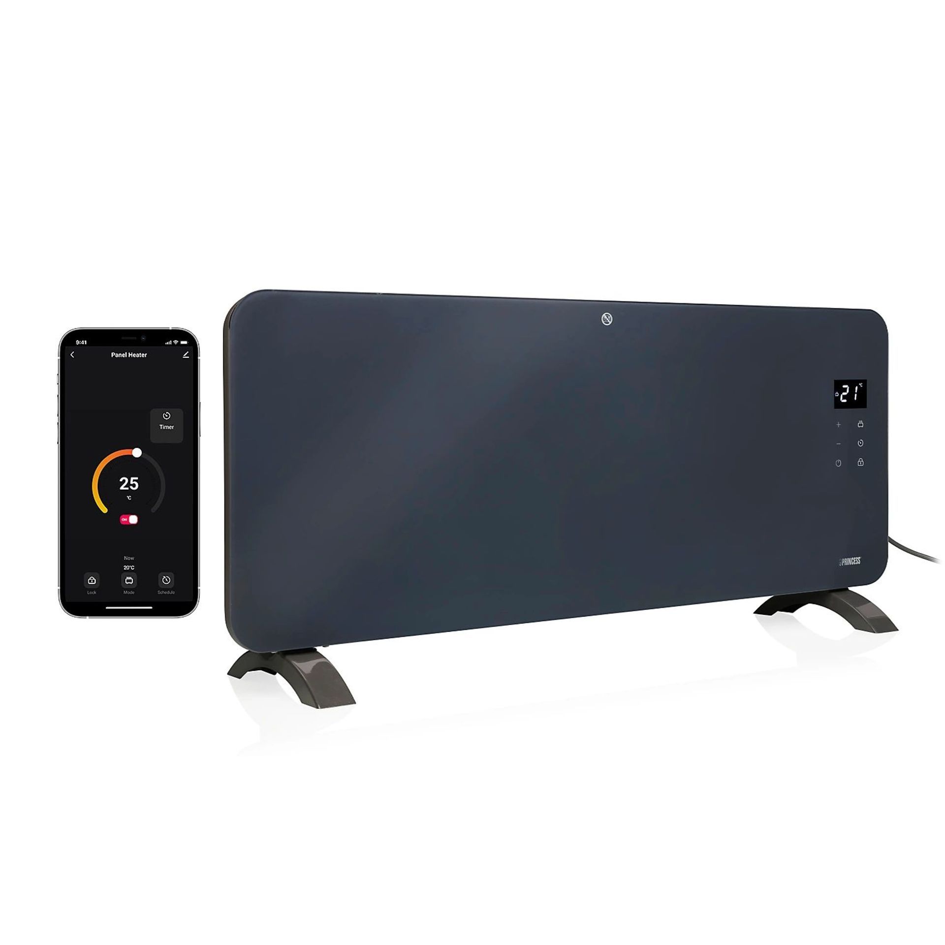 3 X PRINCESS 2000W SMART GLASS PANEL HEATER R10-2