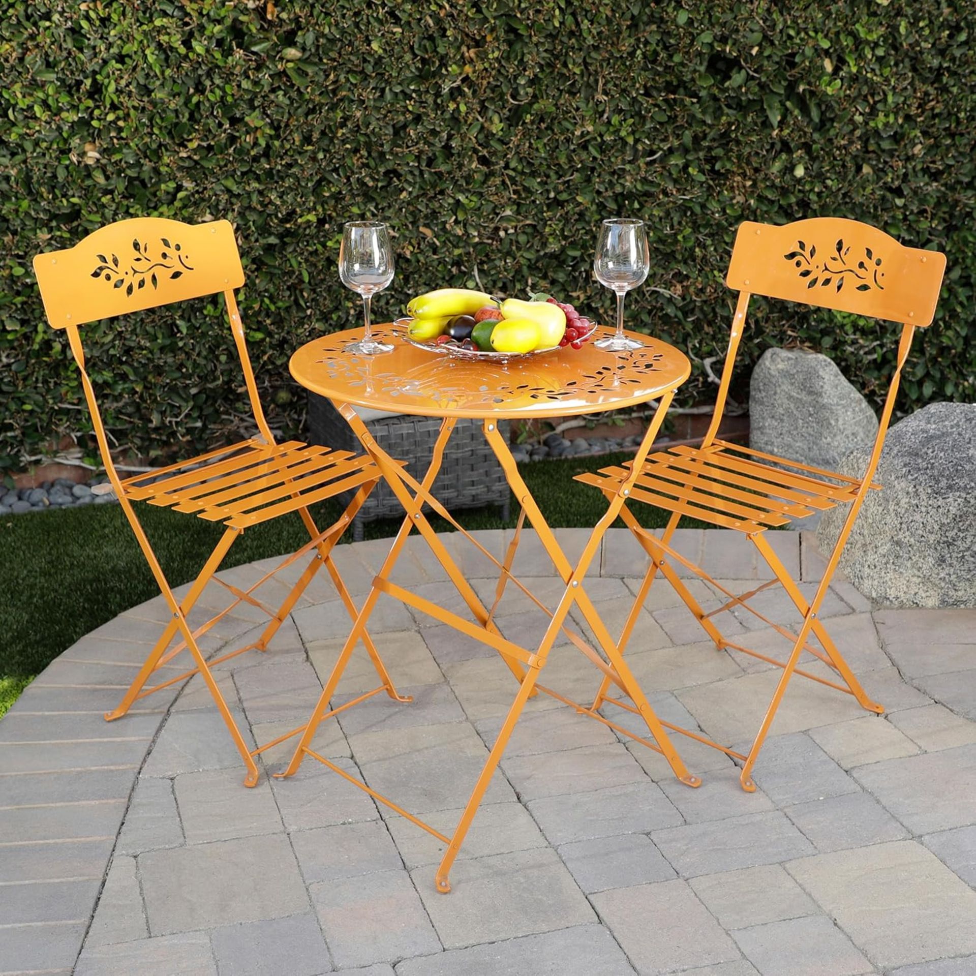 BRAND NEW Alpine Corporation Indoor/Outdoor 3-Piece Bistro Set Folding ...